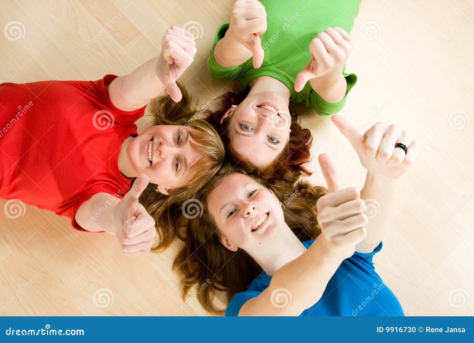 Friends Making Thumbs Up Sign Stock Photo - Image of smiling, gesture ...