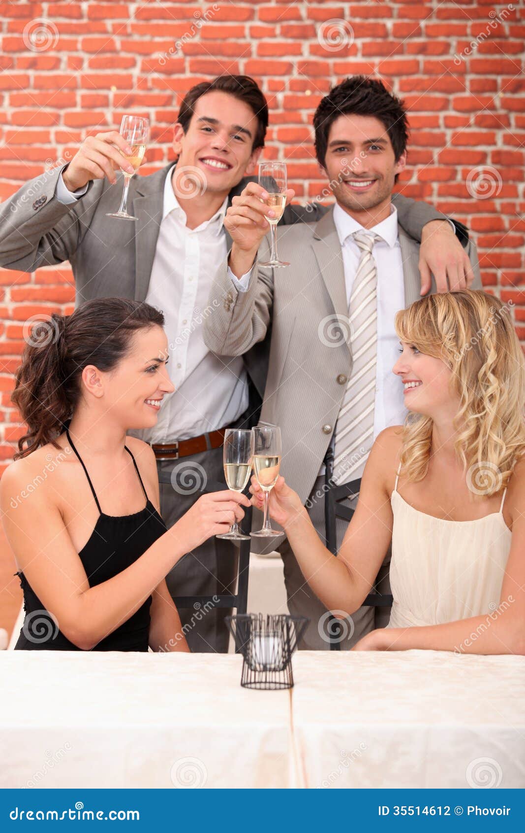 Friends making a toast stock photo. Image of blond, glass - 35514612