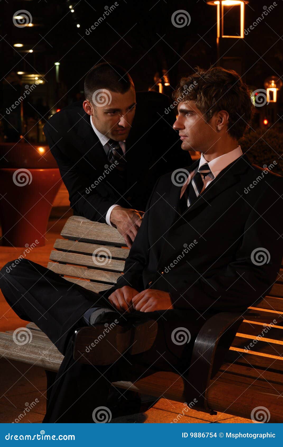 Friends at night stock photo. Image of models, bench, businessmen - 9886754