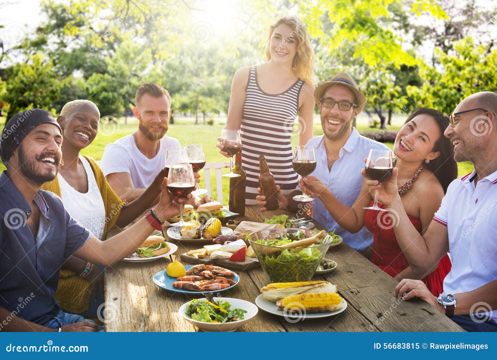 Friends Outdoors Party Celebration Hanging Out Concept Stock Image ...