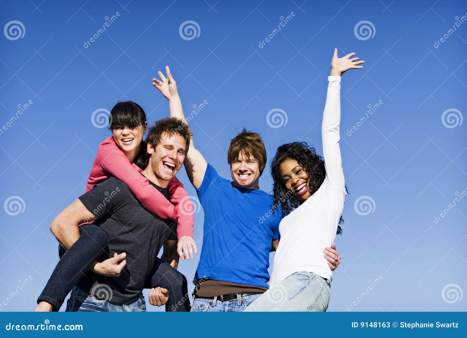 Friends outside stock image. Image of action, diversity - 9148163
