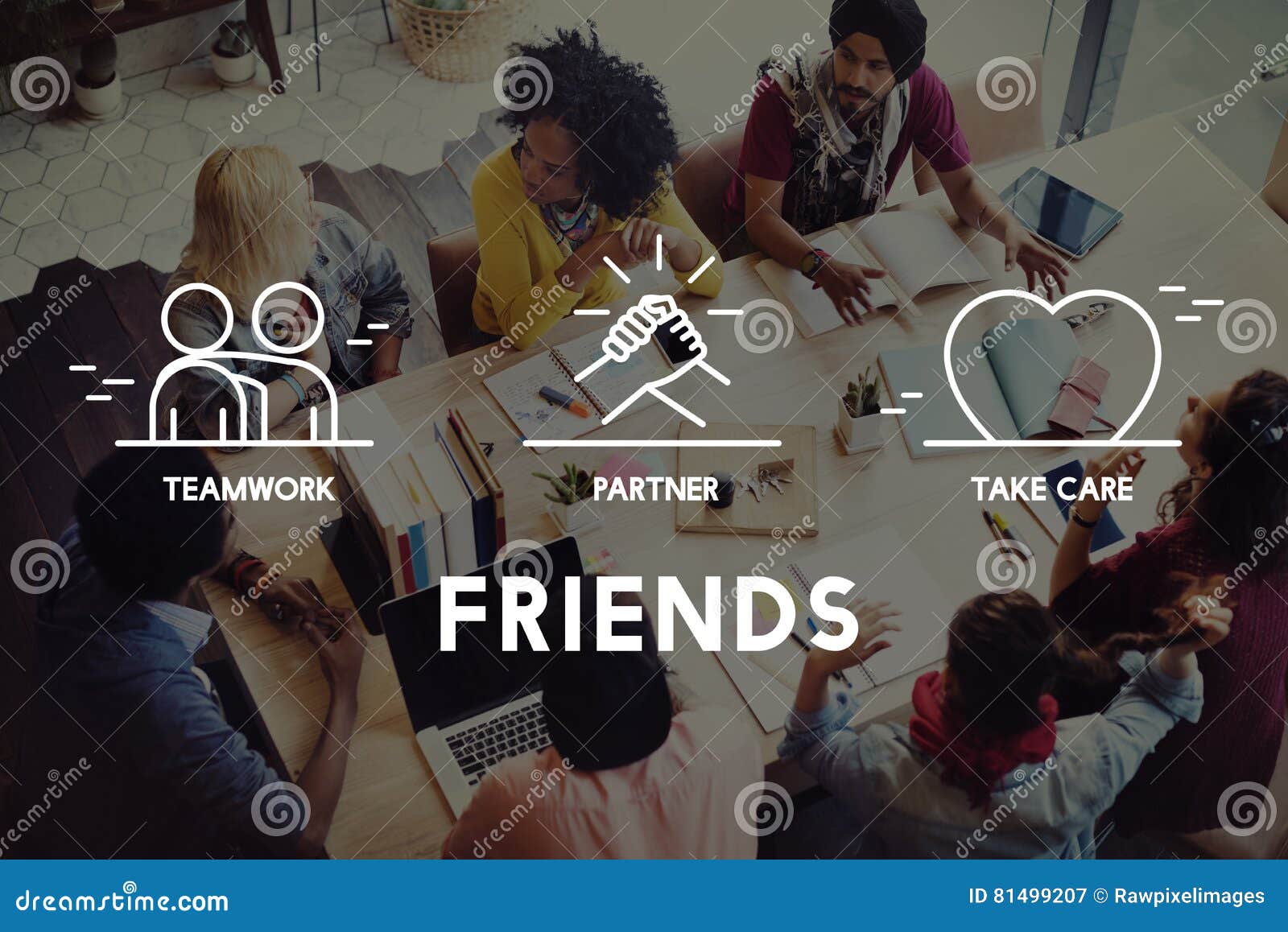 Friends Partner Take Care Teamwork Concept Stock Image - Image of ...