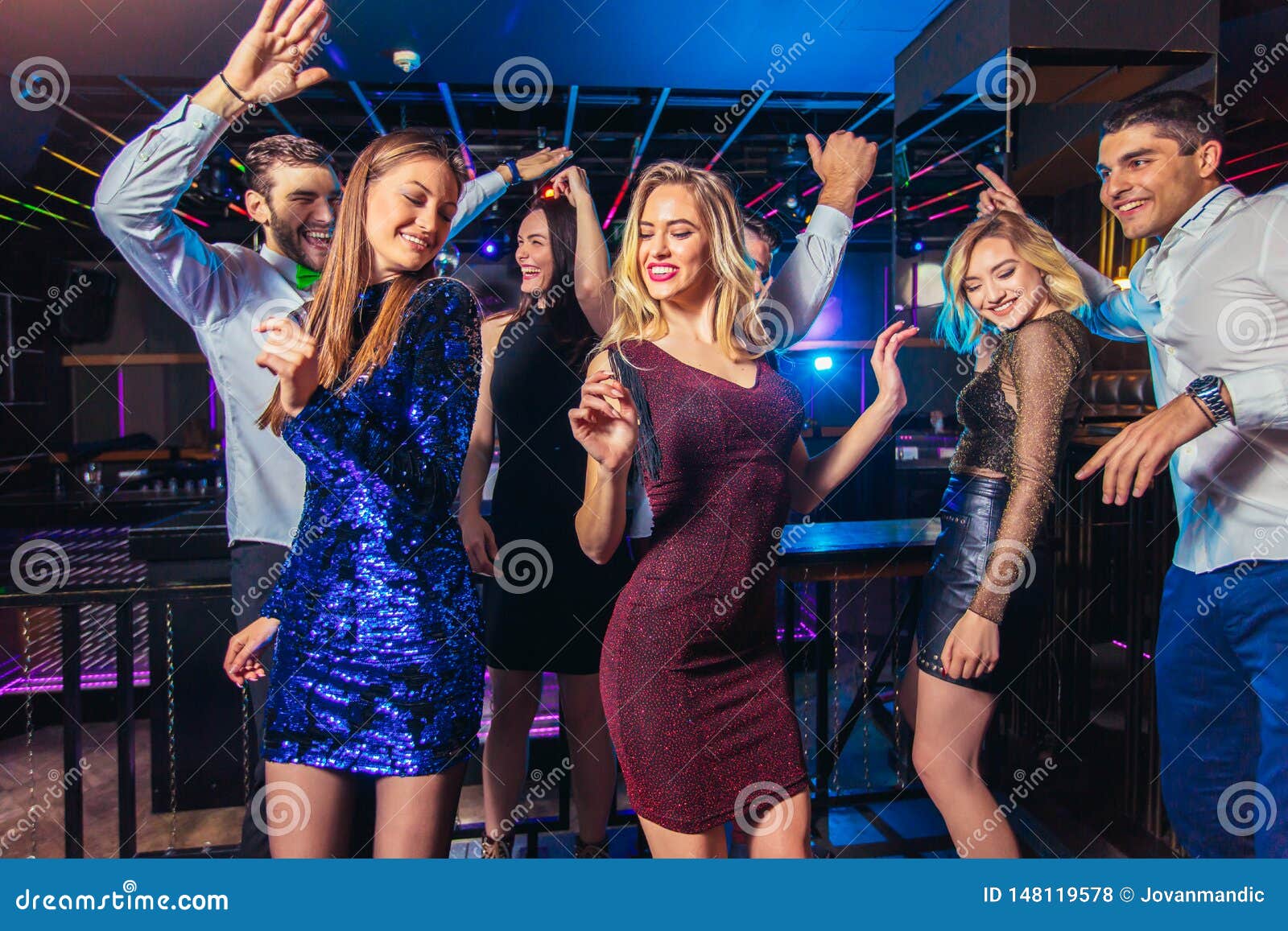 Friends Partying in a Nightclub Stock Photo - Image of lifestyle, group ...
