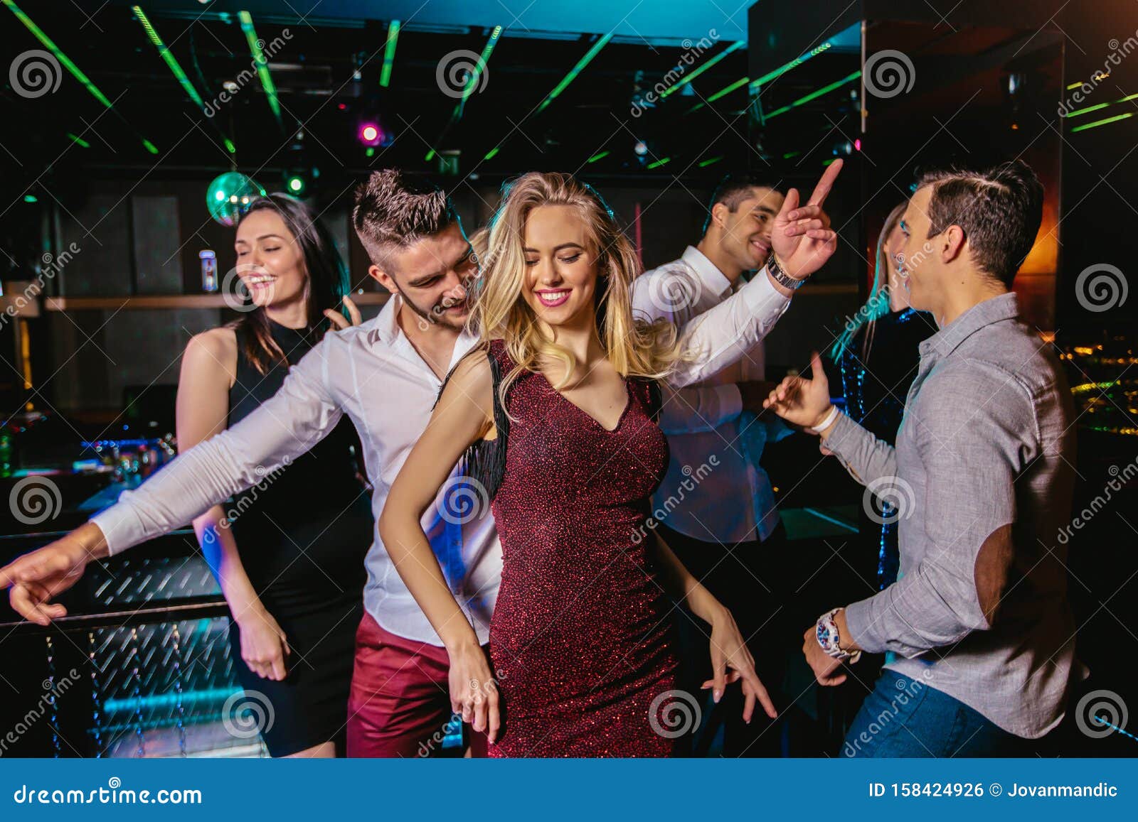 Friends Partying in a Nightclub Stock Photo - Image of joyful, club ...