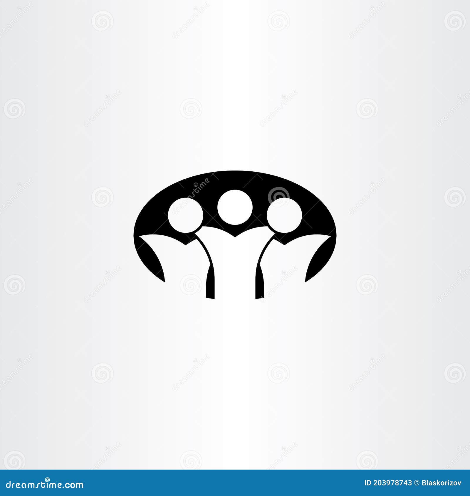 Friends People Icon Vector Black Logo Element Stock Vector ...