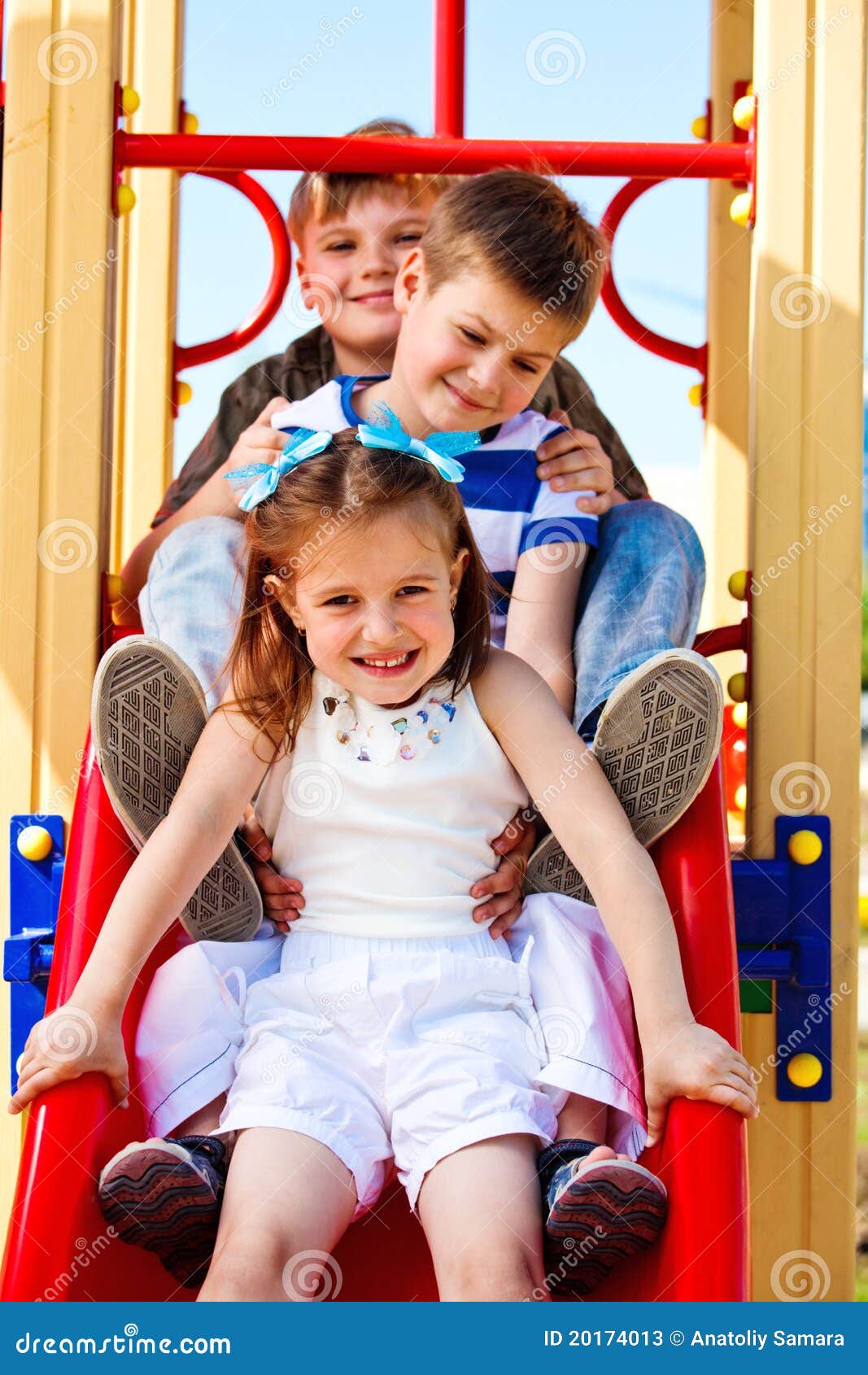 Friends on the Playground Slide Stock Image - Image of playful, outside ... Friends on the Playground Slide Stock Image - Image of playful, outside ...