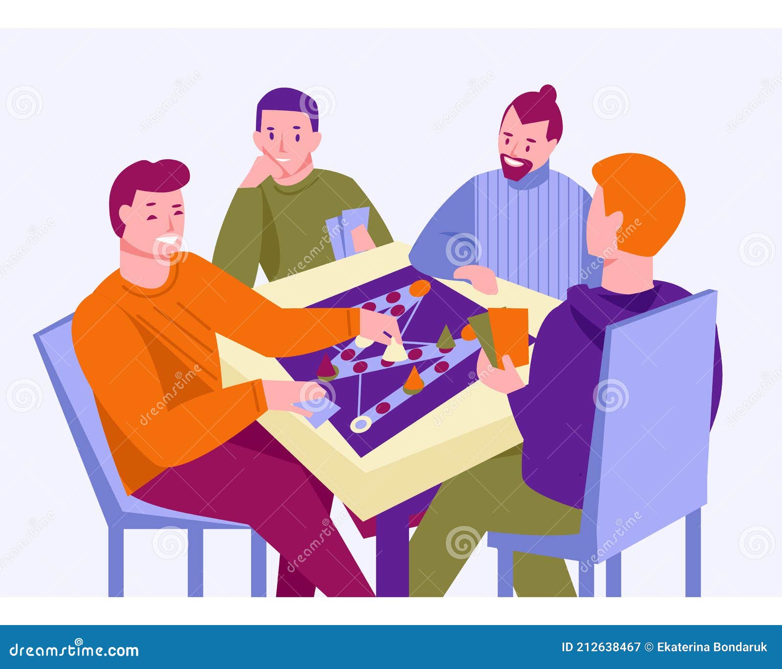 Friends are Playing a Board Game. the Guys are Sitting at the Table ...