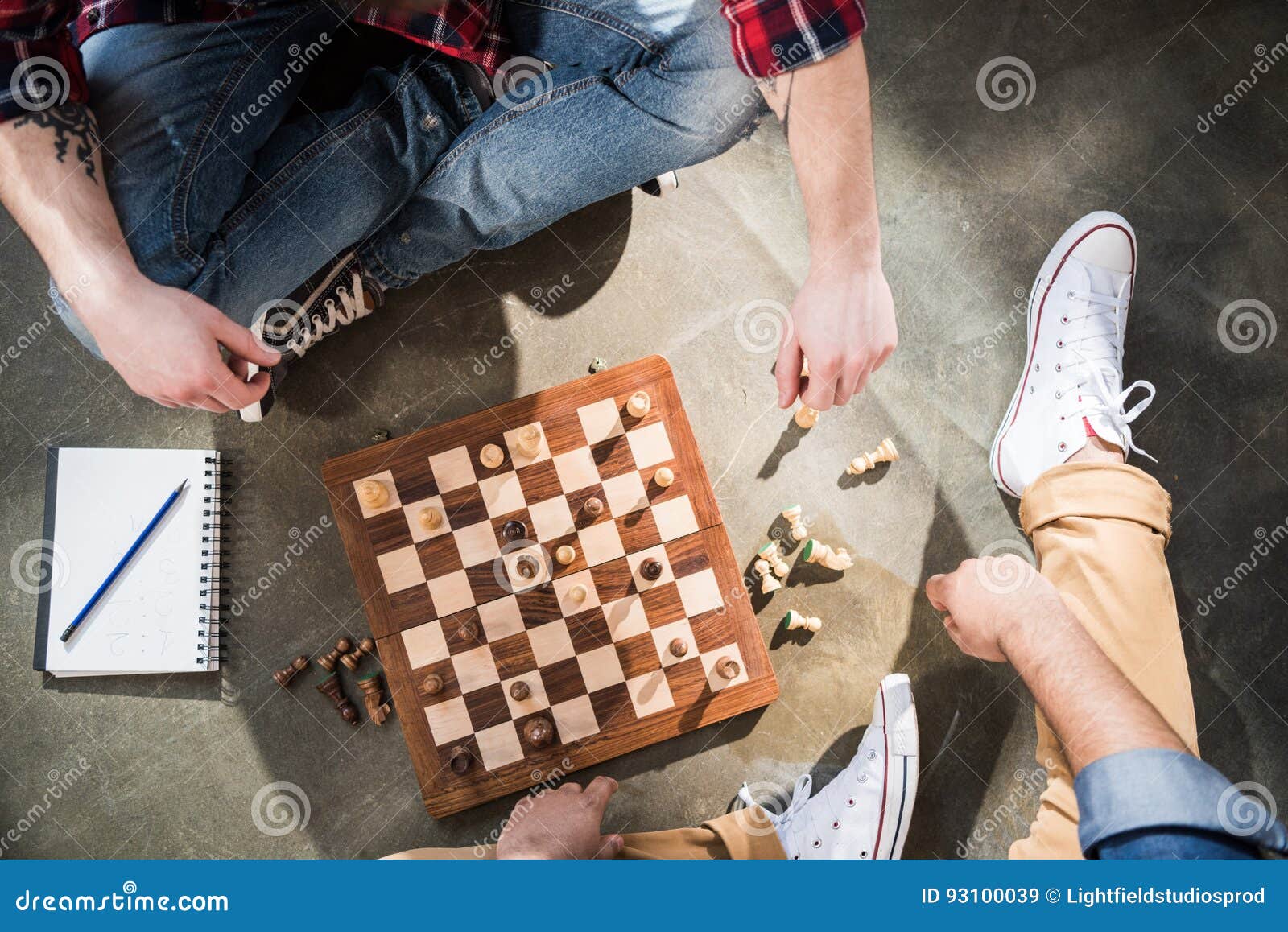 Friends playing chess stock image. Image of together - 93100039