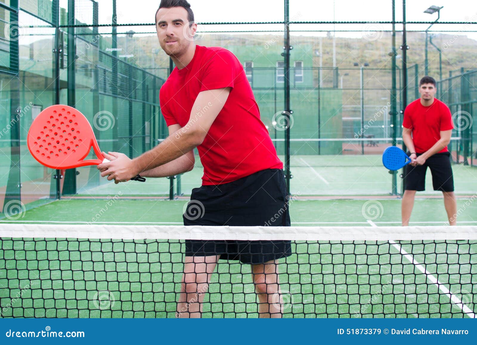 Friends Playing Paddle Tennis. Stock Image - Image of playing, action ...