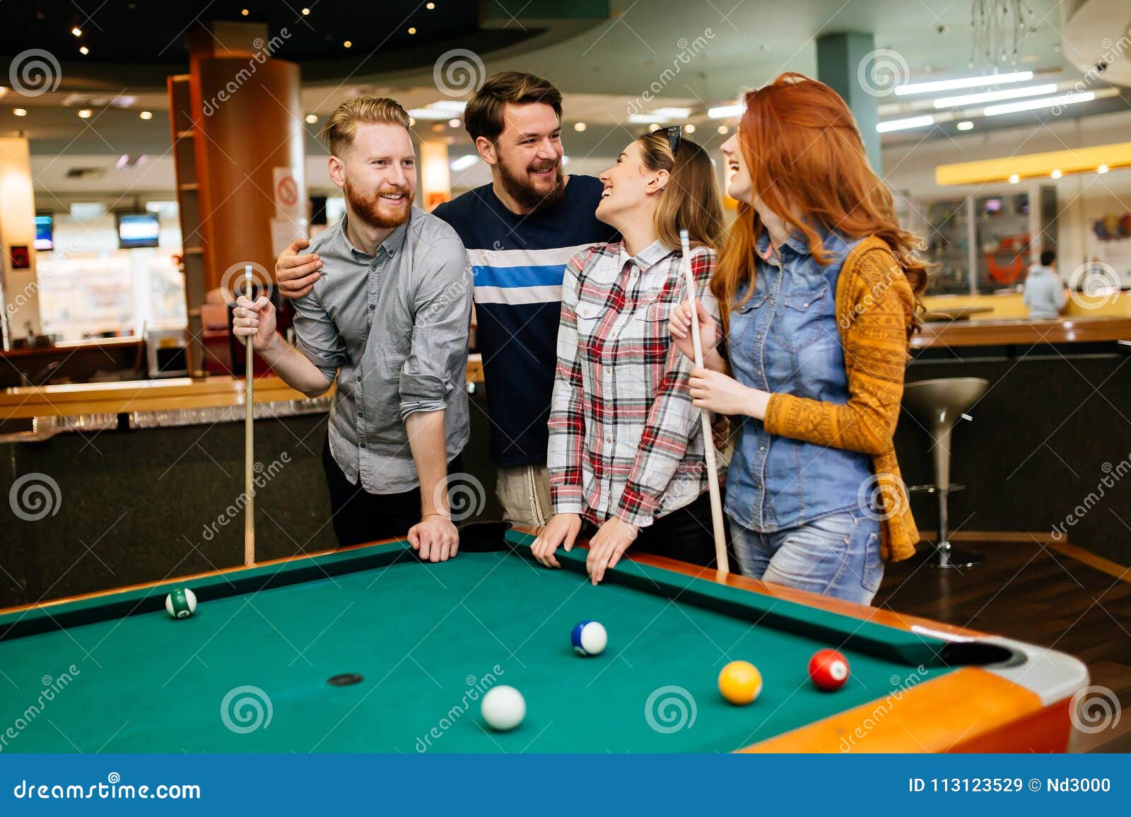 Group of People Playing Snooker Stock Image - Image of playing, eight ...