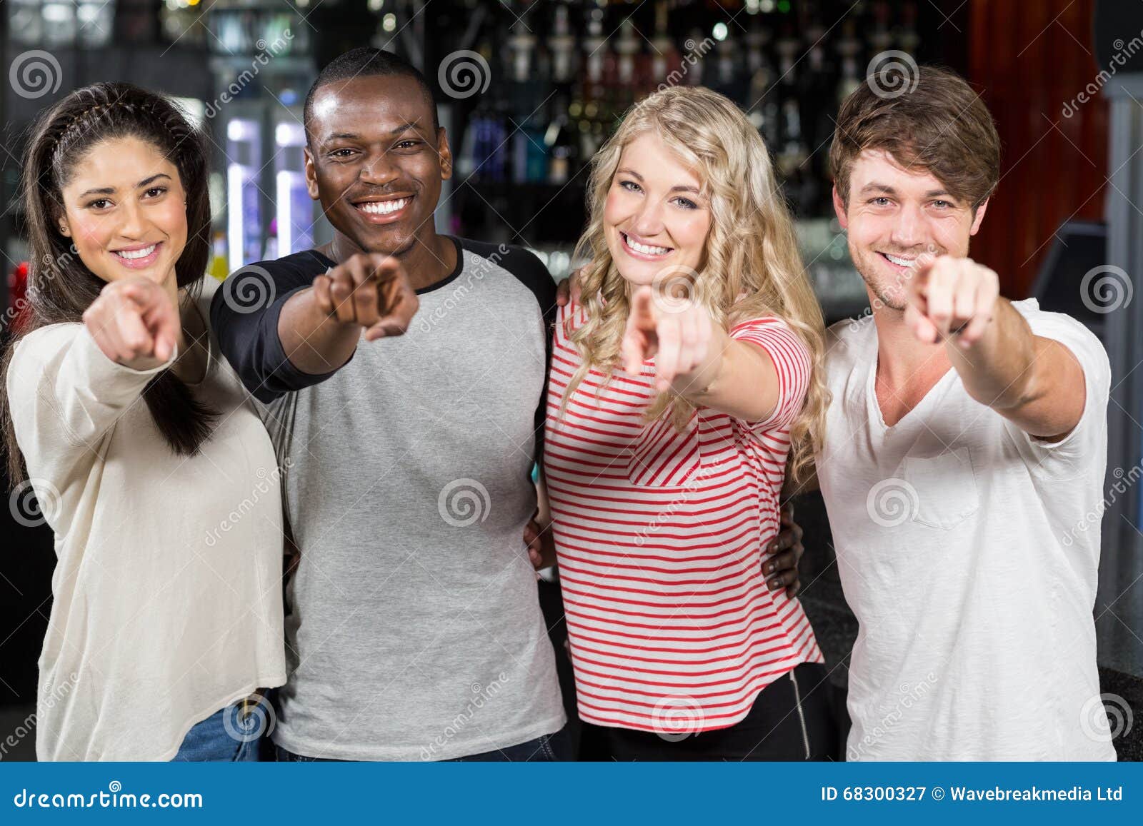 Friends Pointing with Finger Stock Image - Image of friendly, happy ...