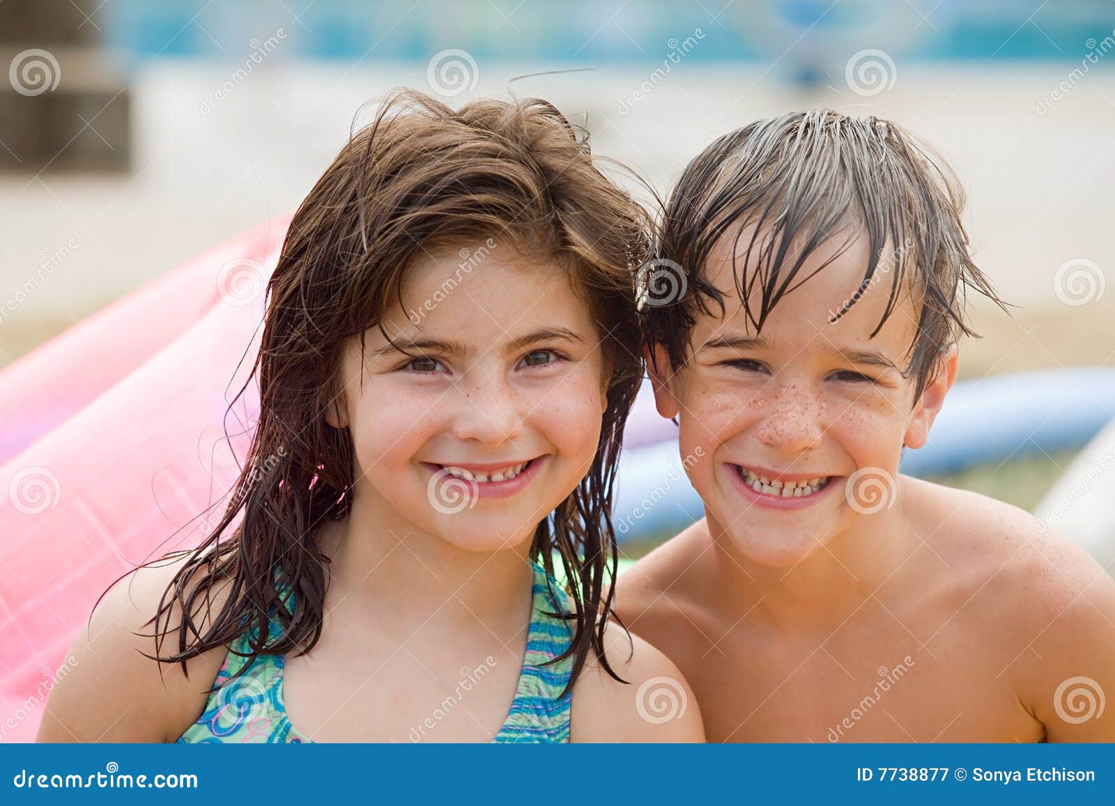 Friends at the Pool stock image. Image of smiling, summer - 7738877
