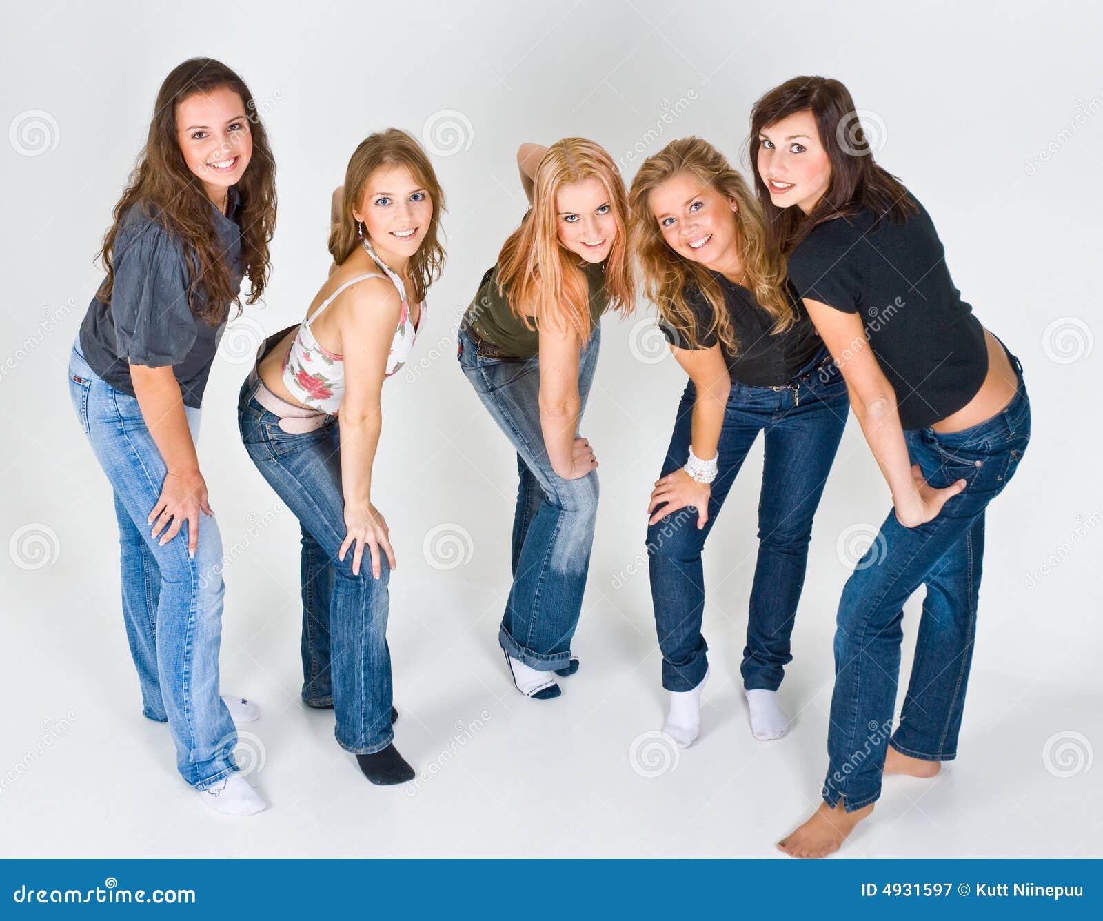 Friends posing in studio stock image. Image of posing - 4931597