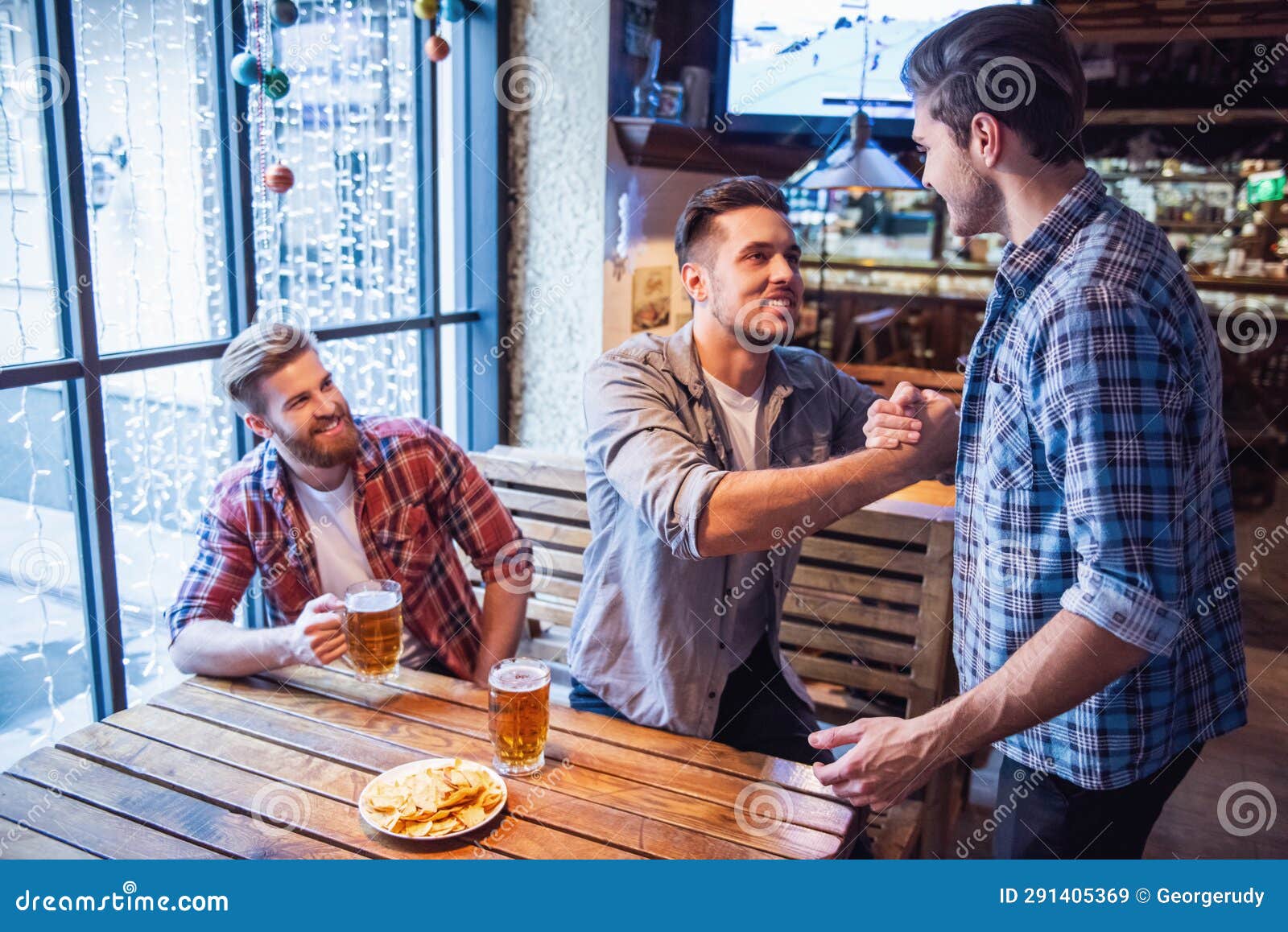 Friends at the pub stock image. Image of beer, leisure - 291405369