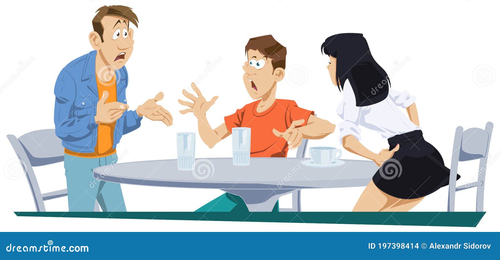 Friends Dispute Template Vector Illustration | CartoonDealer.com #82189900