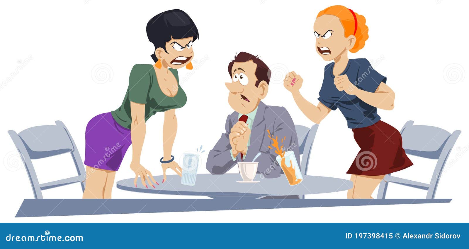 Friends Dispute Template Vector Illustration | CartoonDealer.com #82189900