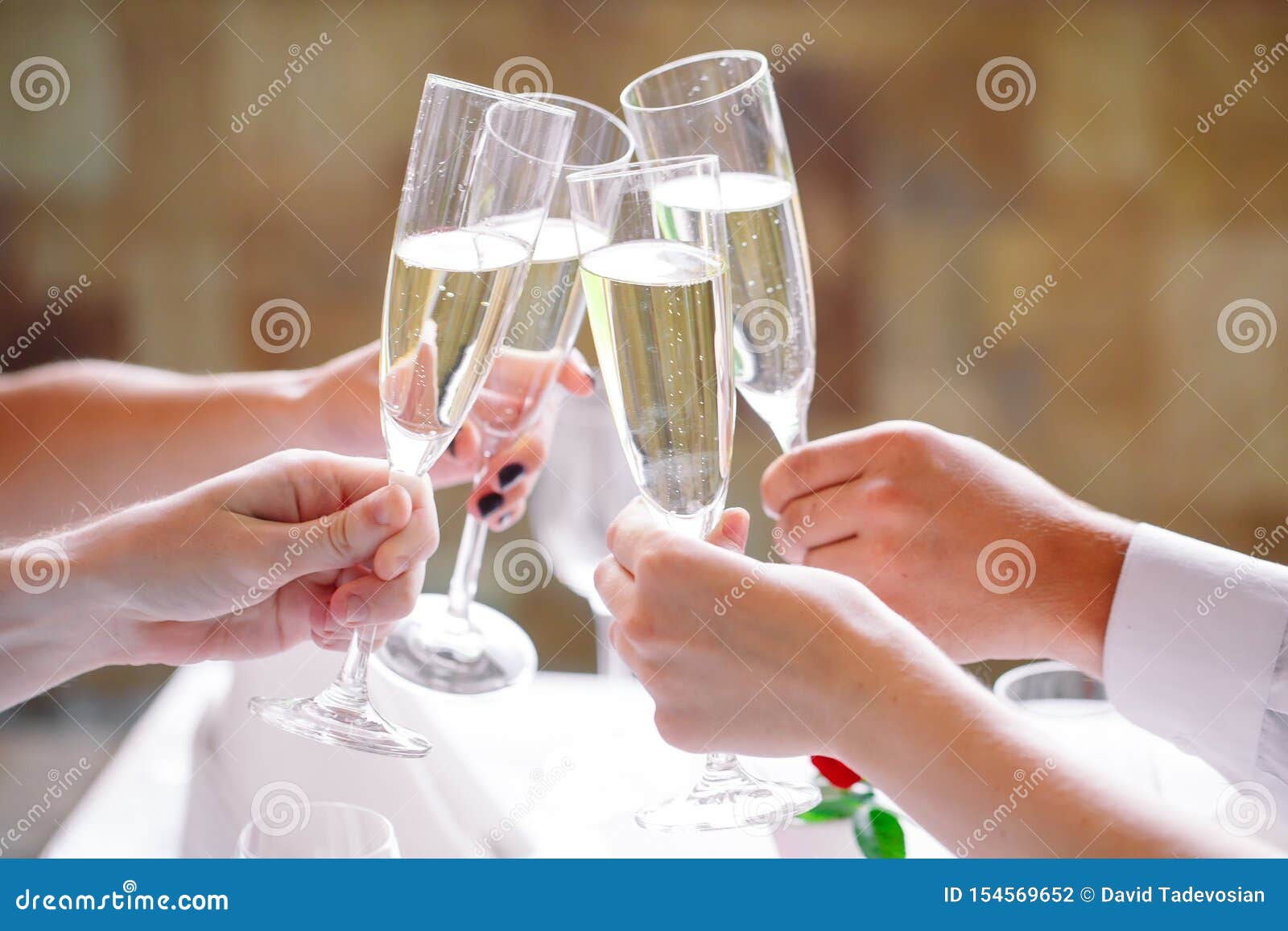 Friends in the Restaurant Having a Toast. Stock Photo - Image of cheers ...