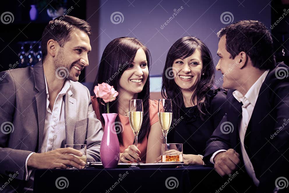 Friends in a restaurant stock photo. Image of party, women - 31739732