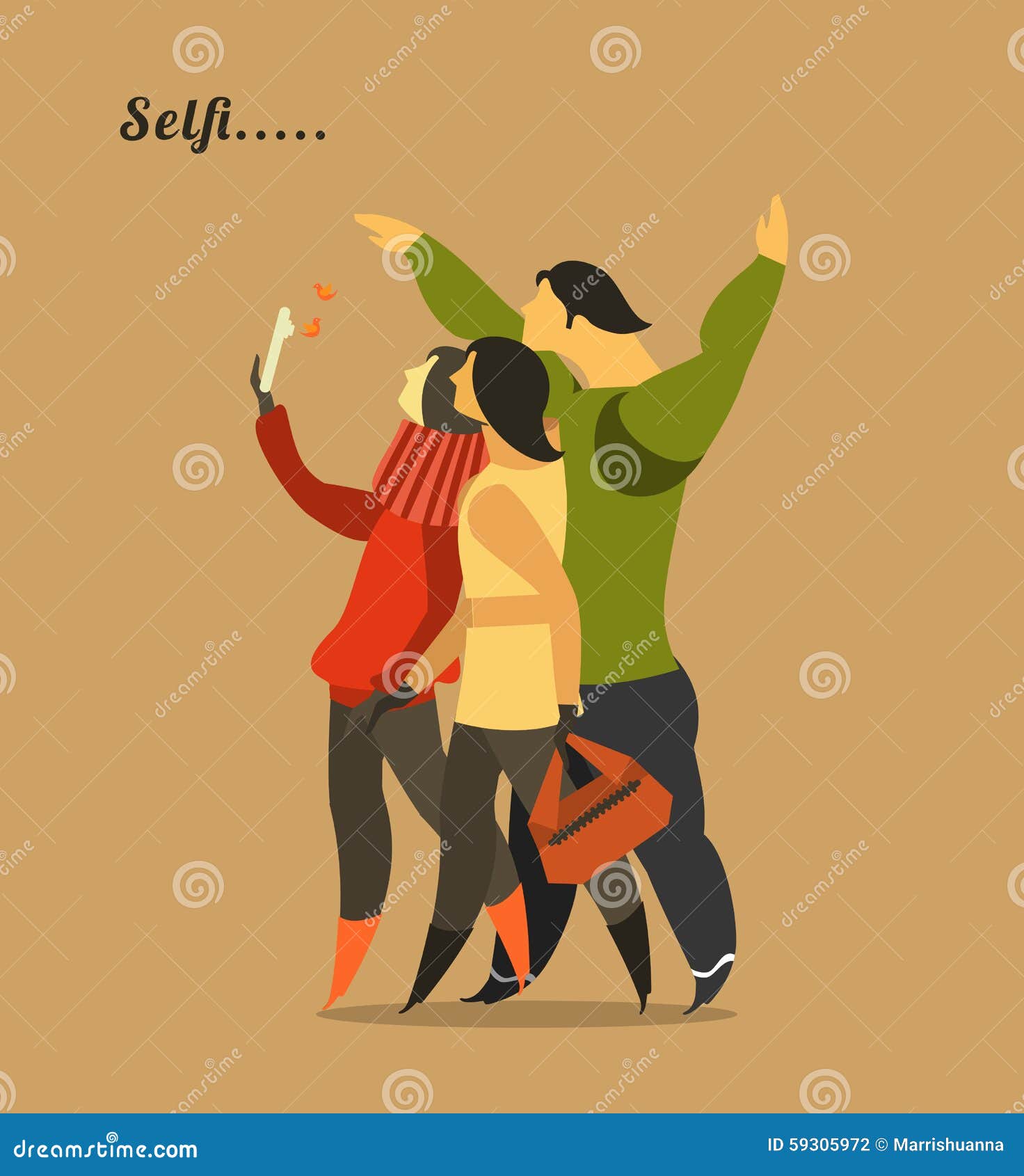 Friends and Self stock vector. Illustration of hand, creative - 59305972