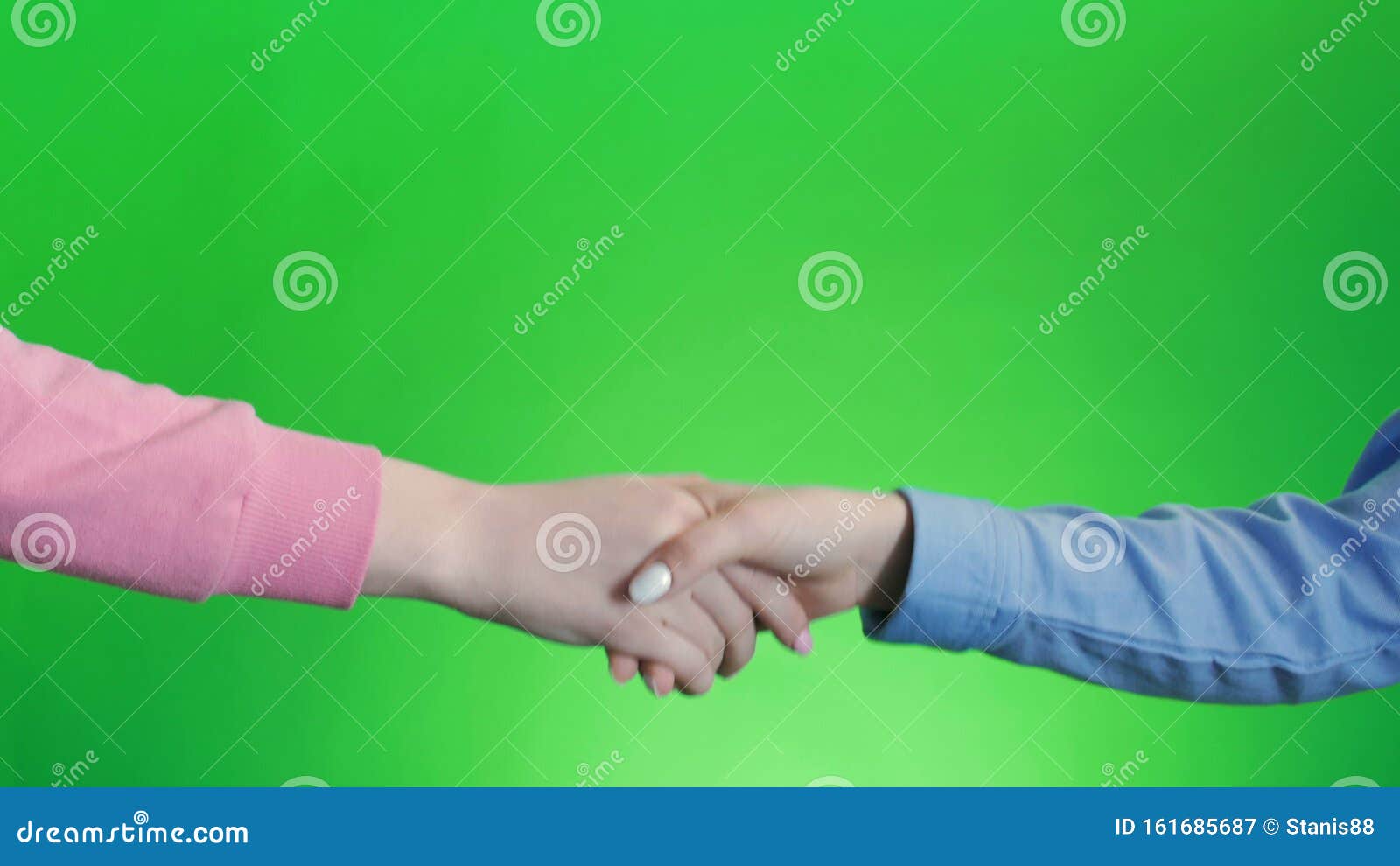 Friends Shaking Hands. Handshake Wiht Two Hands, Keyed Green Screen ...