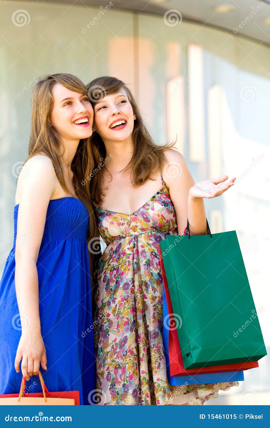 Friends shopping together stock image. Image of happiness - 15461015