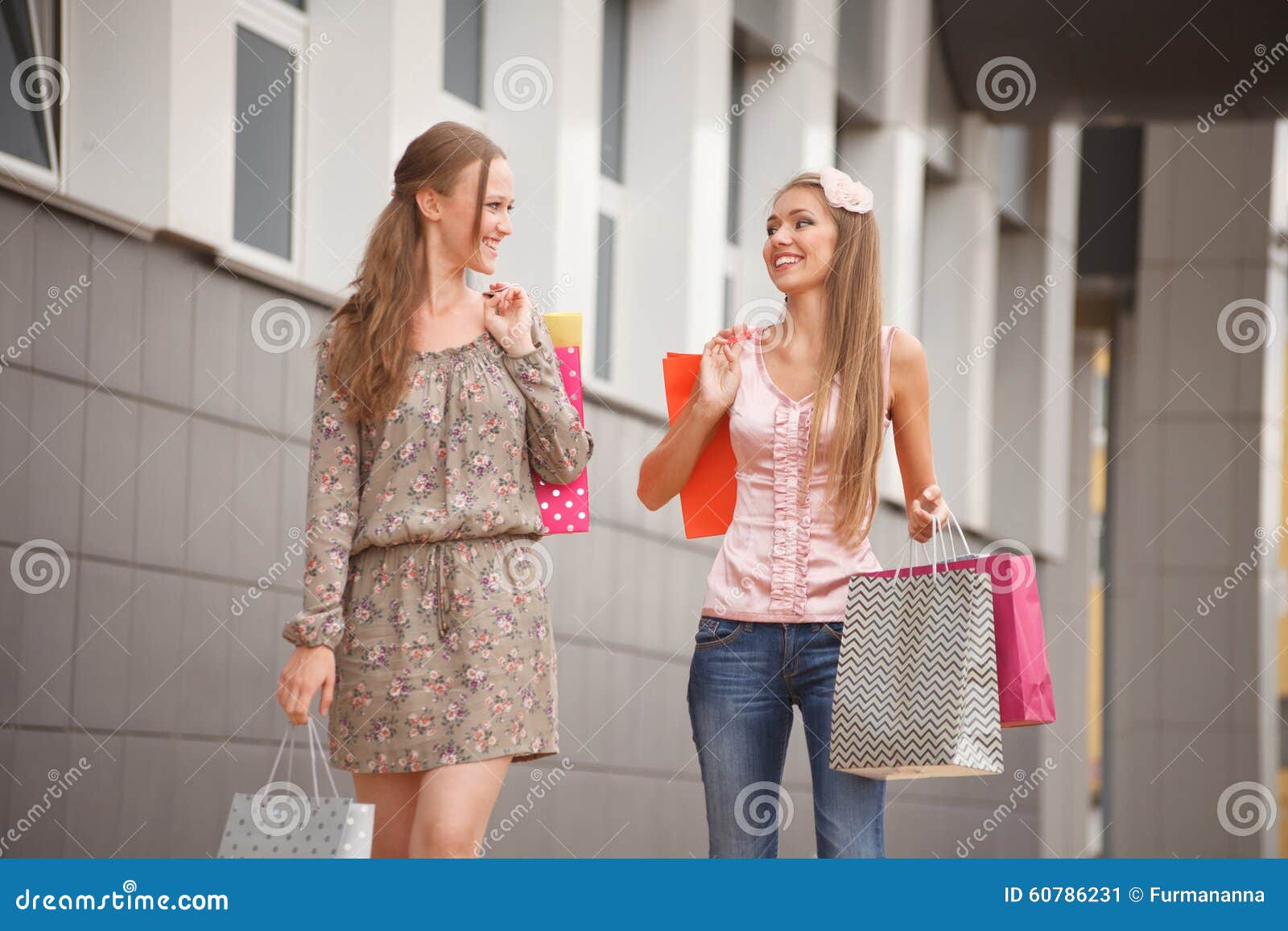 Friends Shopping Stock Image Image Of Female Holding 60786231