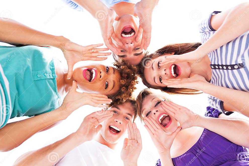 Friends shouting stock photo. Image of beautiful, american - 41446812