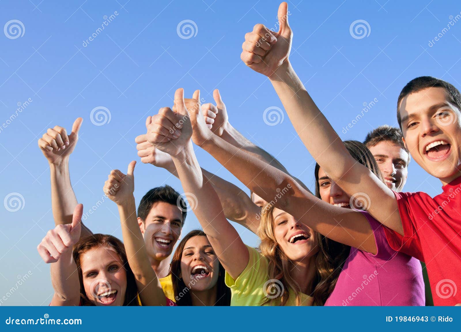 Friends showing thumb up stock image. Image of hand, girl - 19846943