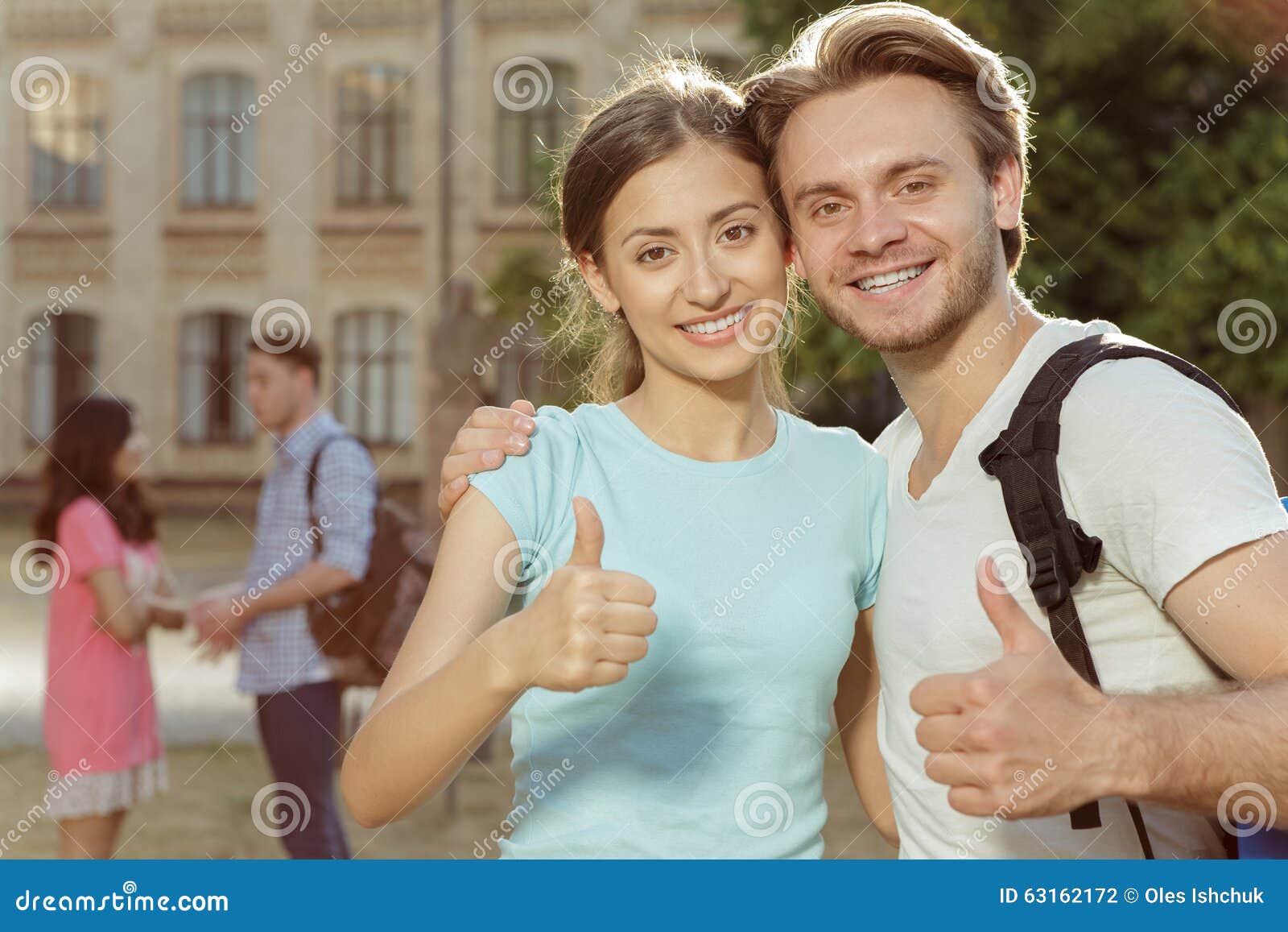 Friends showing thumbs up stock photo. Image of lifestyle - 63162172