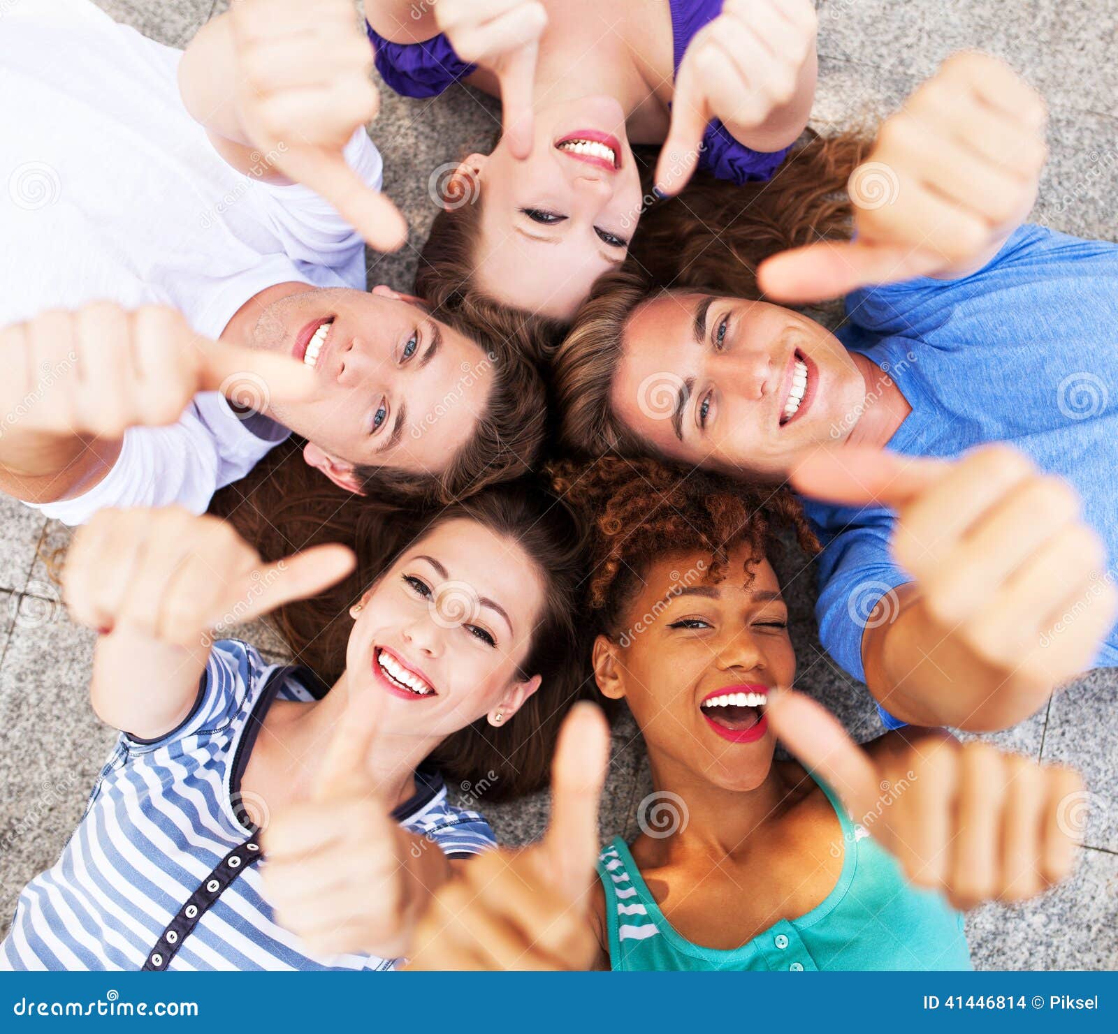Friends showing thumbs up stock photo. Image of friendship - 41446814