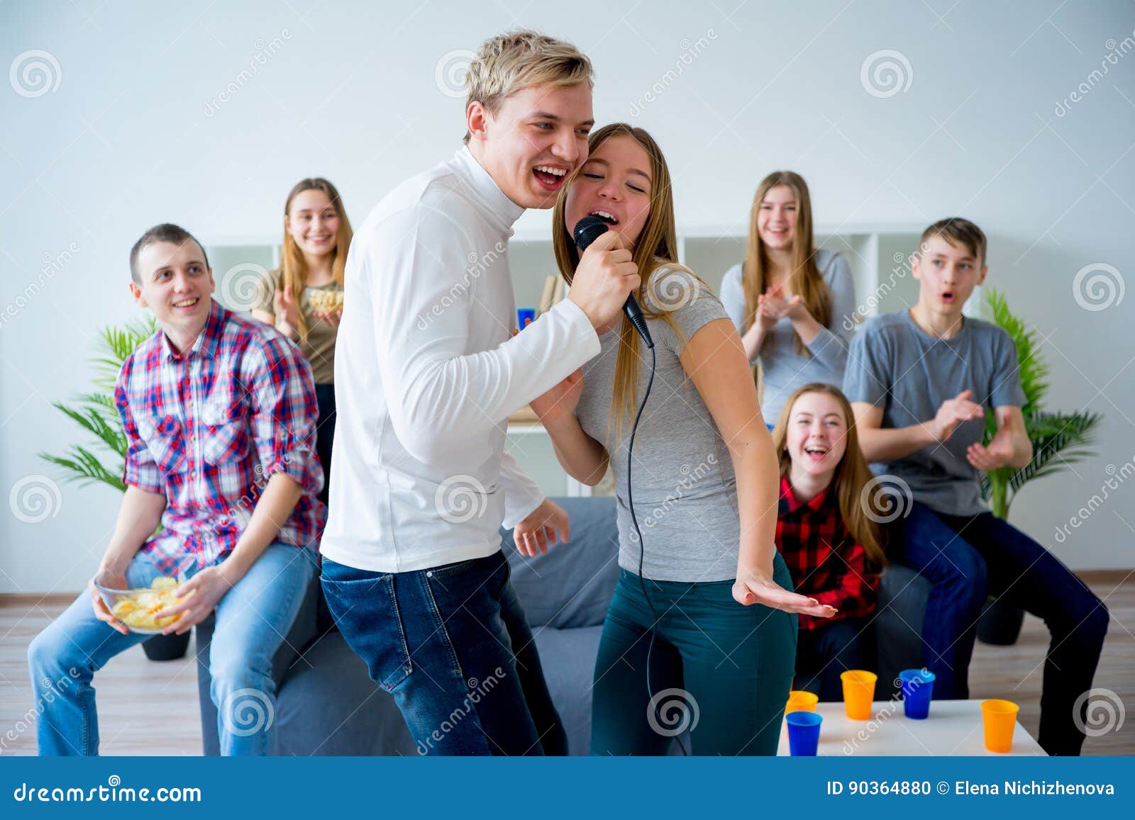 Friends Singing a Song Together Stock Photo - Image of people, sing ...