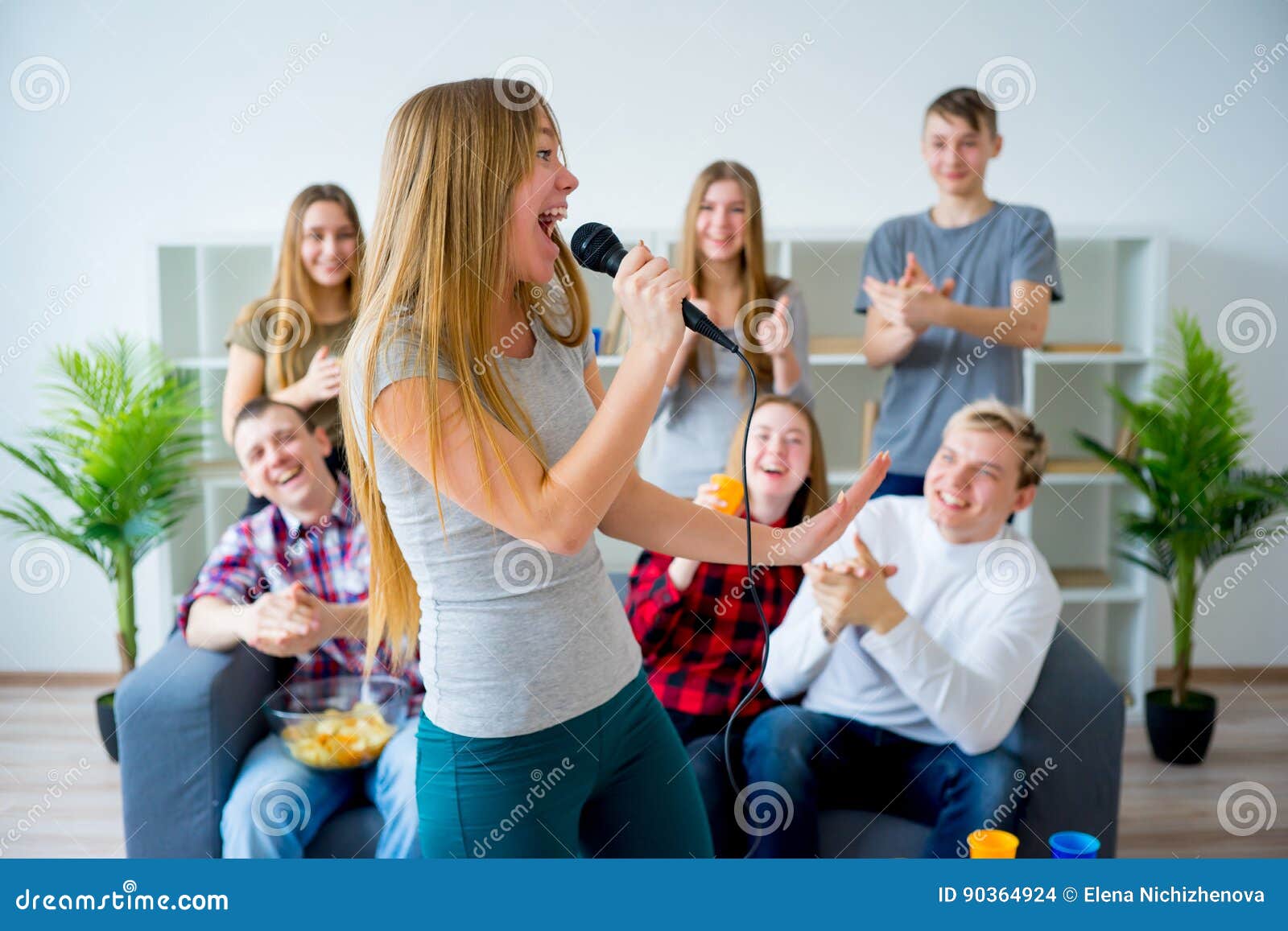 Friends Singing a Song Together Stock Photo - Image of game, people ...