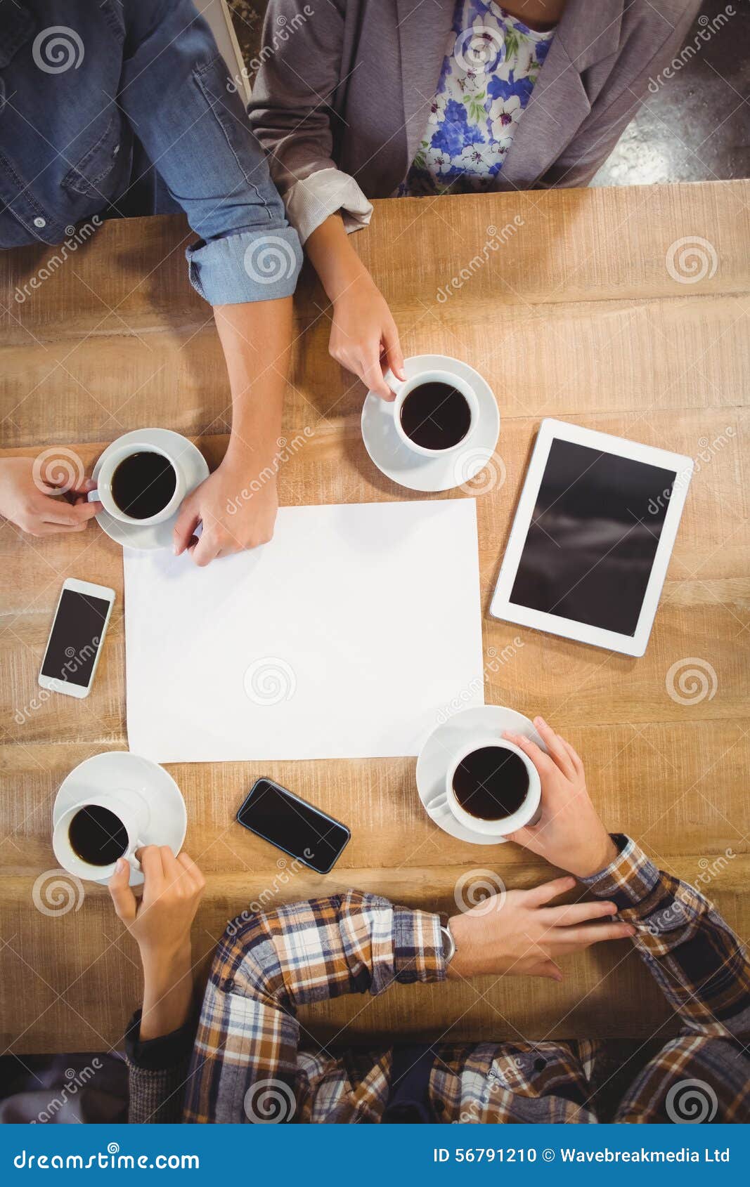 Friends Sitting and Drinking Coffee Stock Photo - Image of cafeteria ...