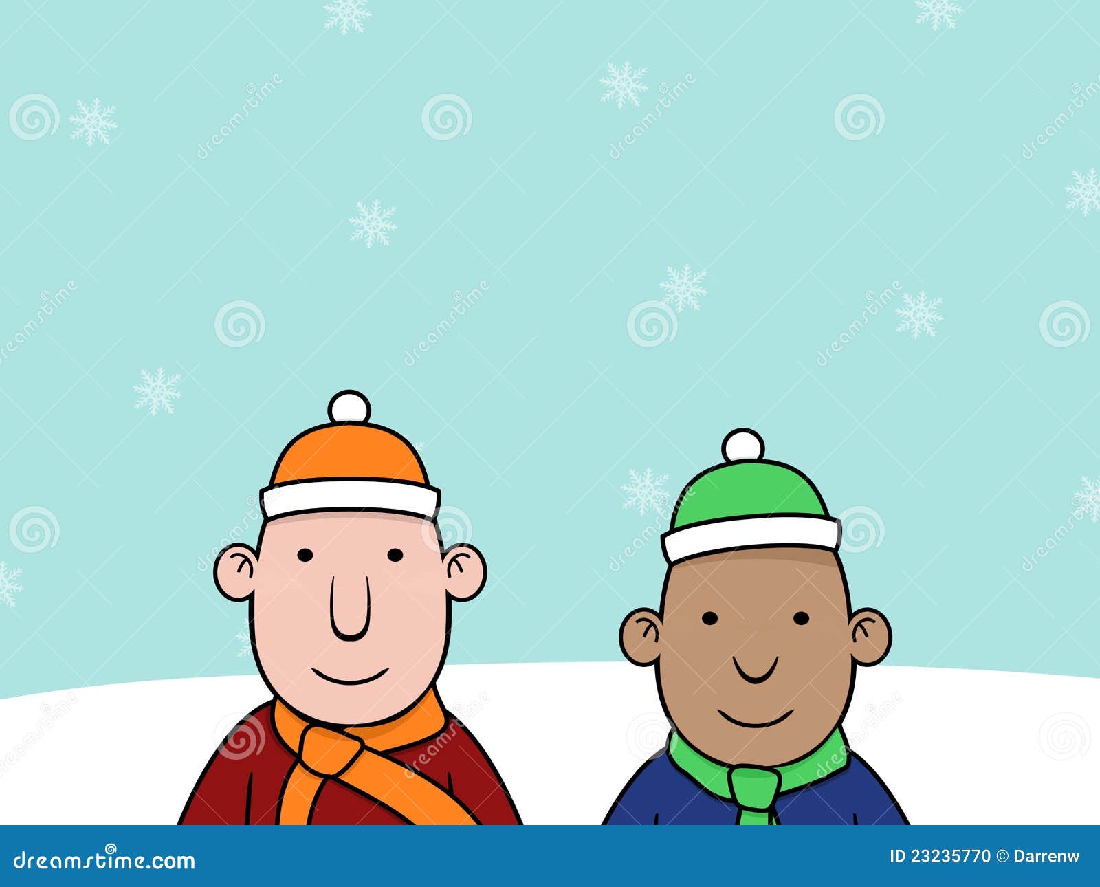 Friends in the snow stock illustration. Illustration of friendship ...