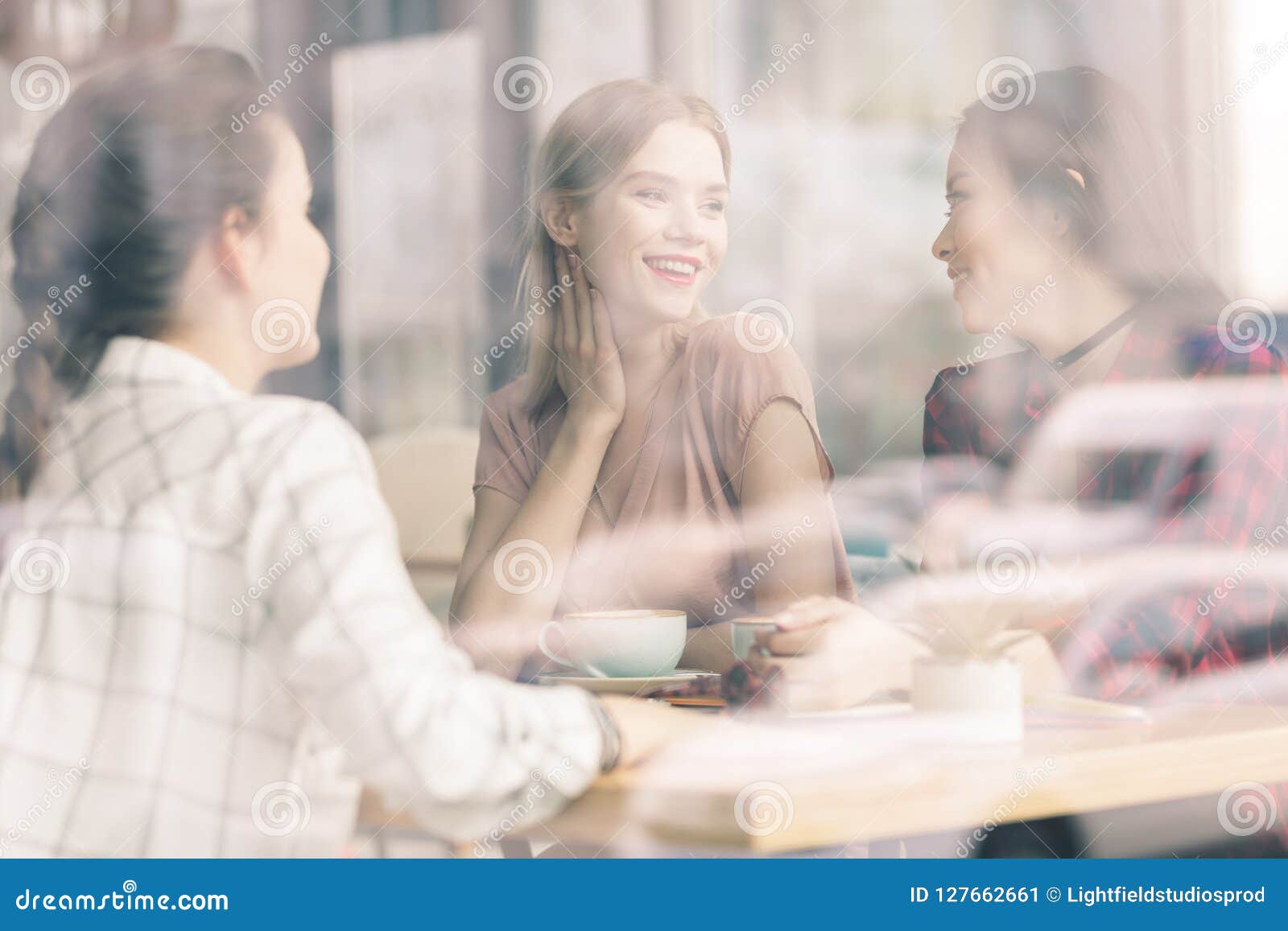 Friends Spend Time Together on Coffee Break Stock Image - Image of ...