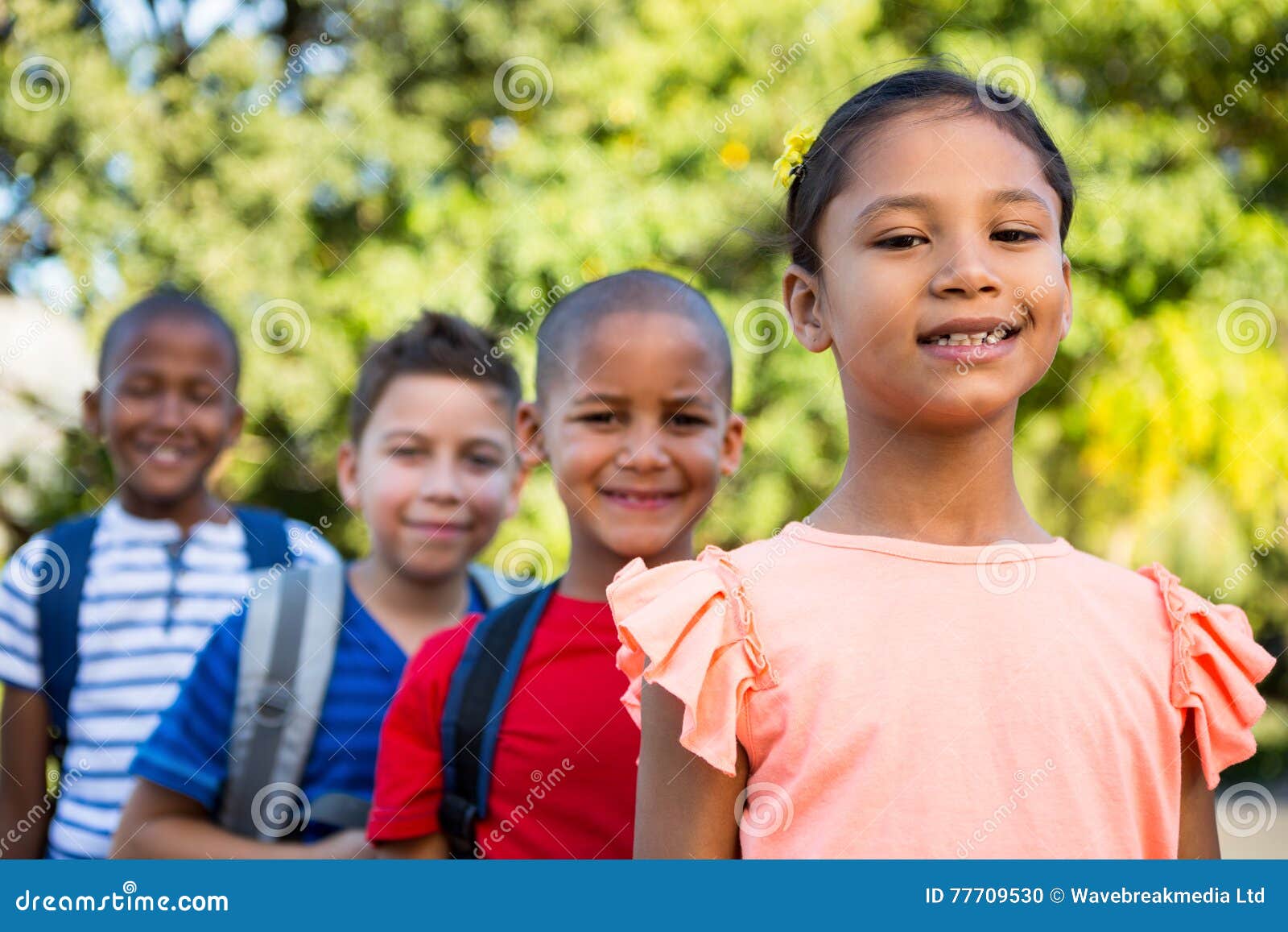 Friends Standing in Queue at Campus Stock Photo - Image of confidence ...