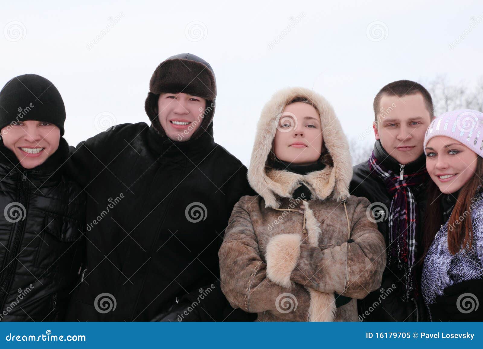 Friends Standing Together, Looking at Camera Stock Image - Image of ...