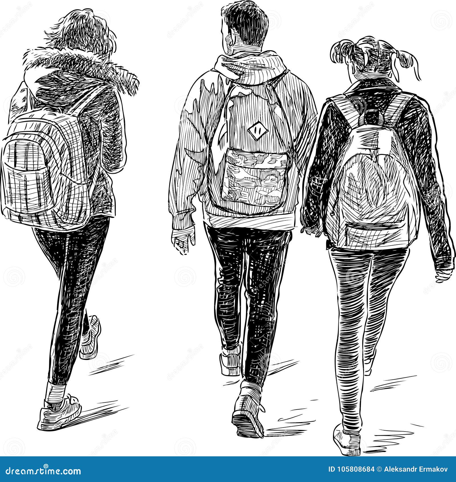 Friends Students Go To Classes Stock Vector - Illustration of male ...