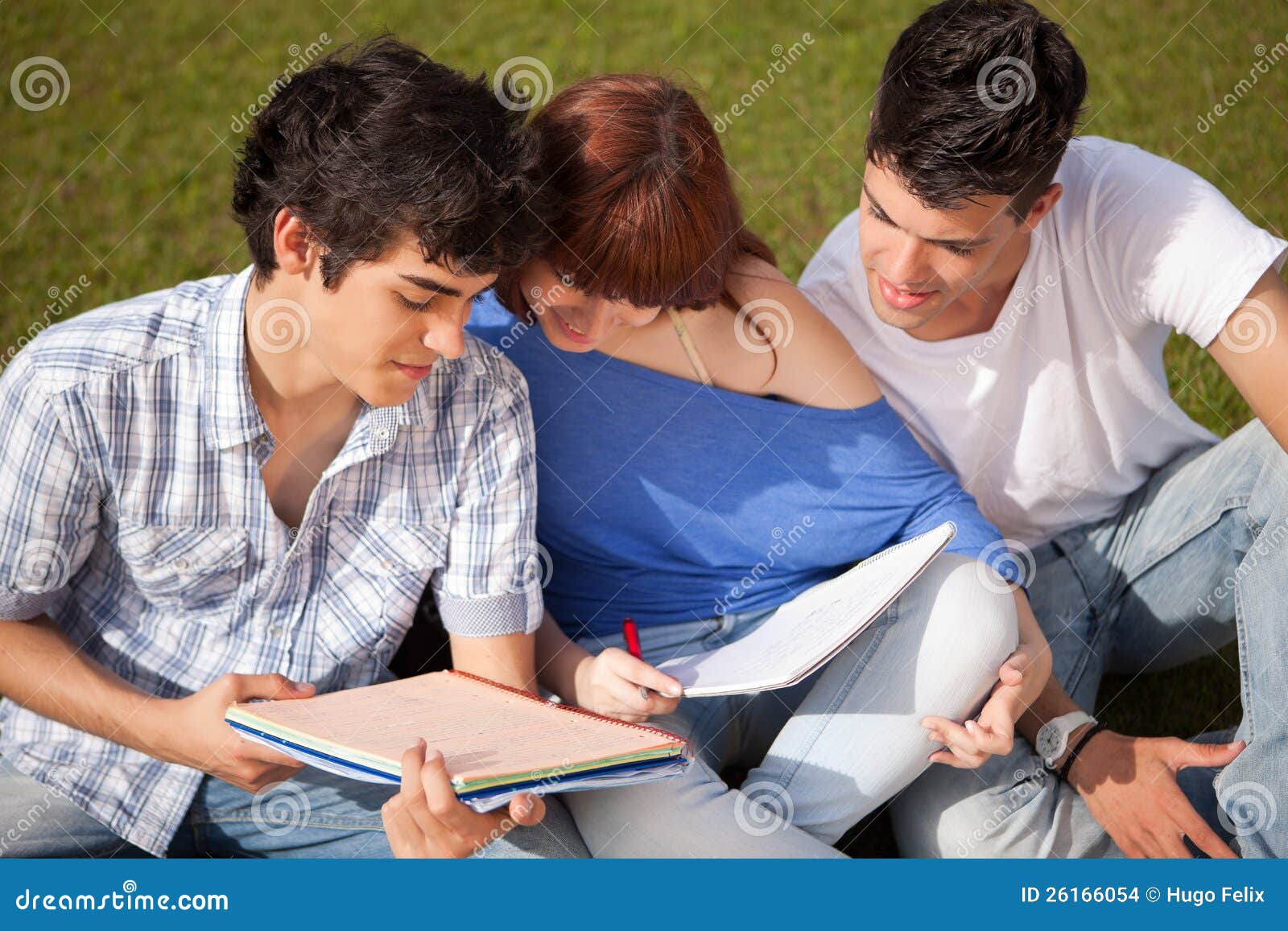 Friends studying stock photo. Image of exterior, female - 26166054