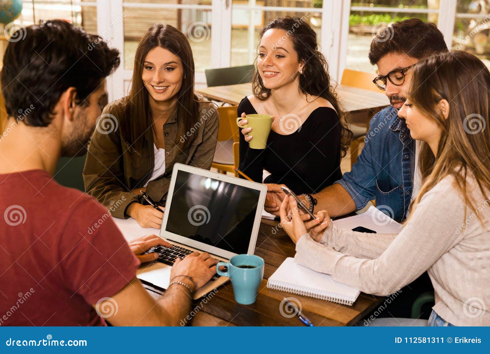 Friends studying together stock image. Image of learning - 112581311