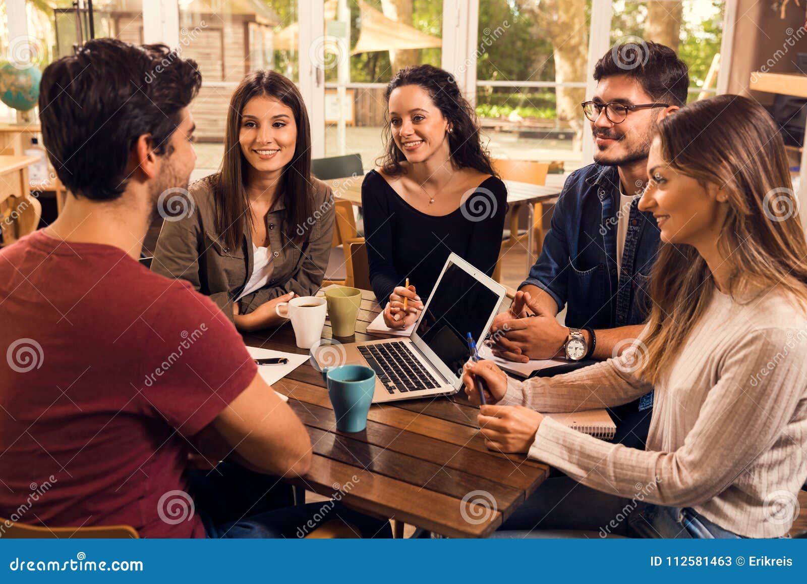 Friends studying together stock image. Image of discussion - 112581463