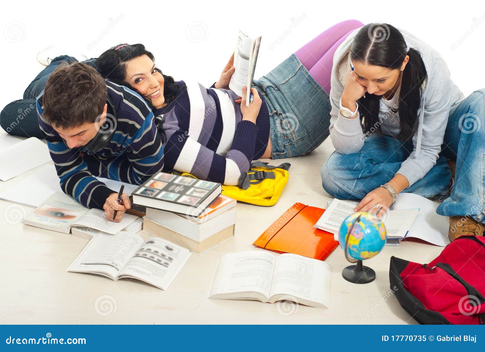 Friends Studying Together Home Stock Image - Image of learning ...