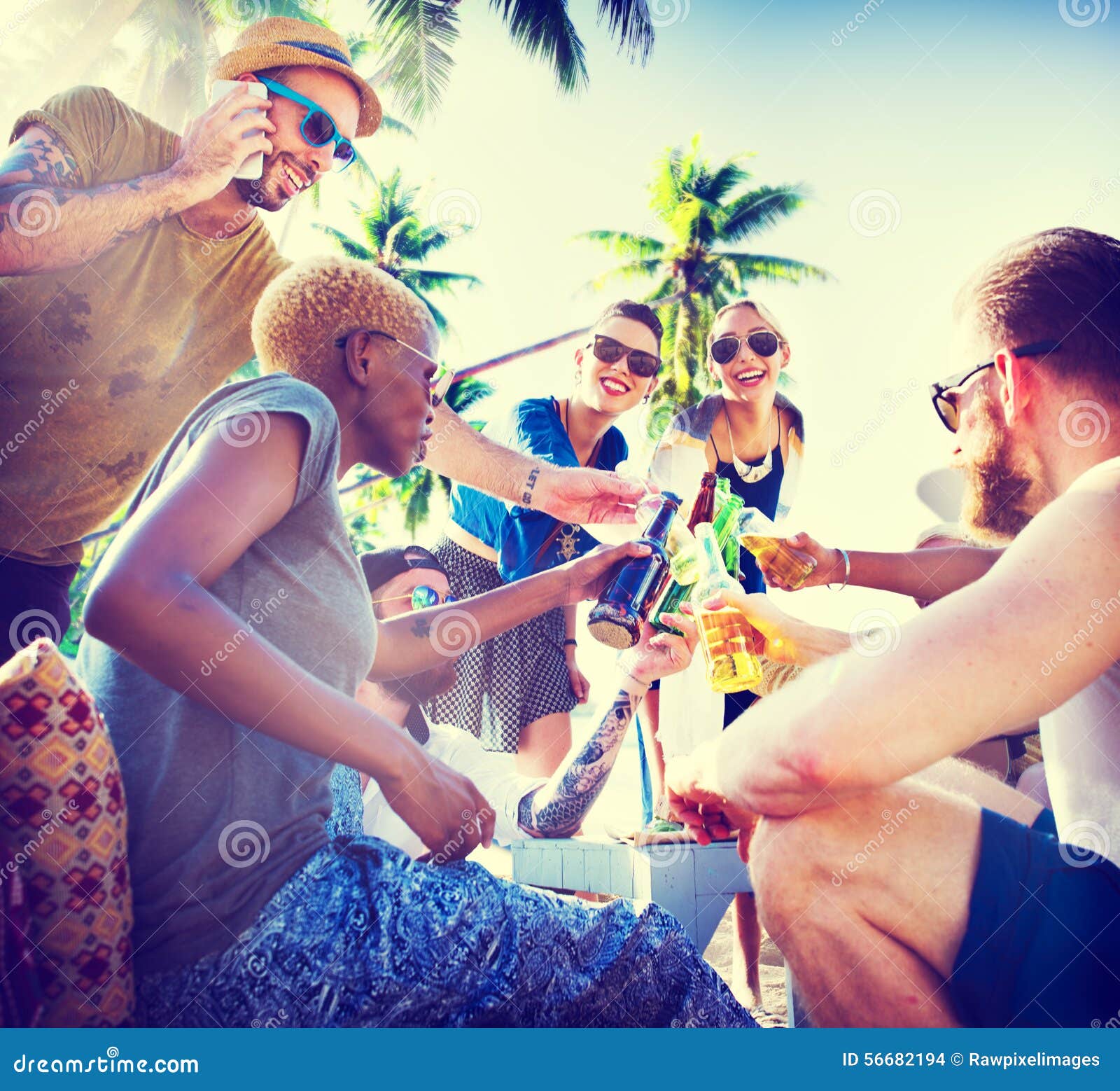 Friends Summer Beach Party Cheers Concept Stock Photo - Image of ...
