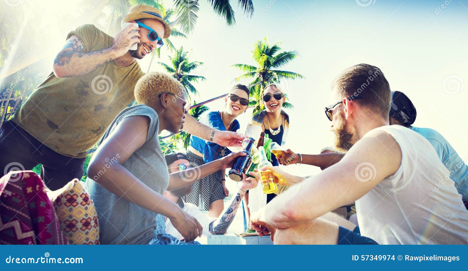 Friends Summer Beach Party Cheers Concept Stock Photo - Image of ...