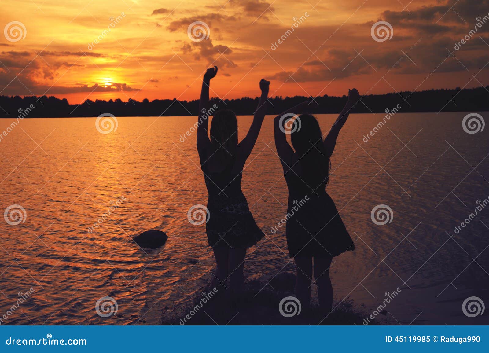 Friends at sunset stock image. Image of healthy, ecstatic - 45119985