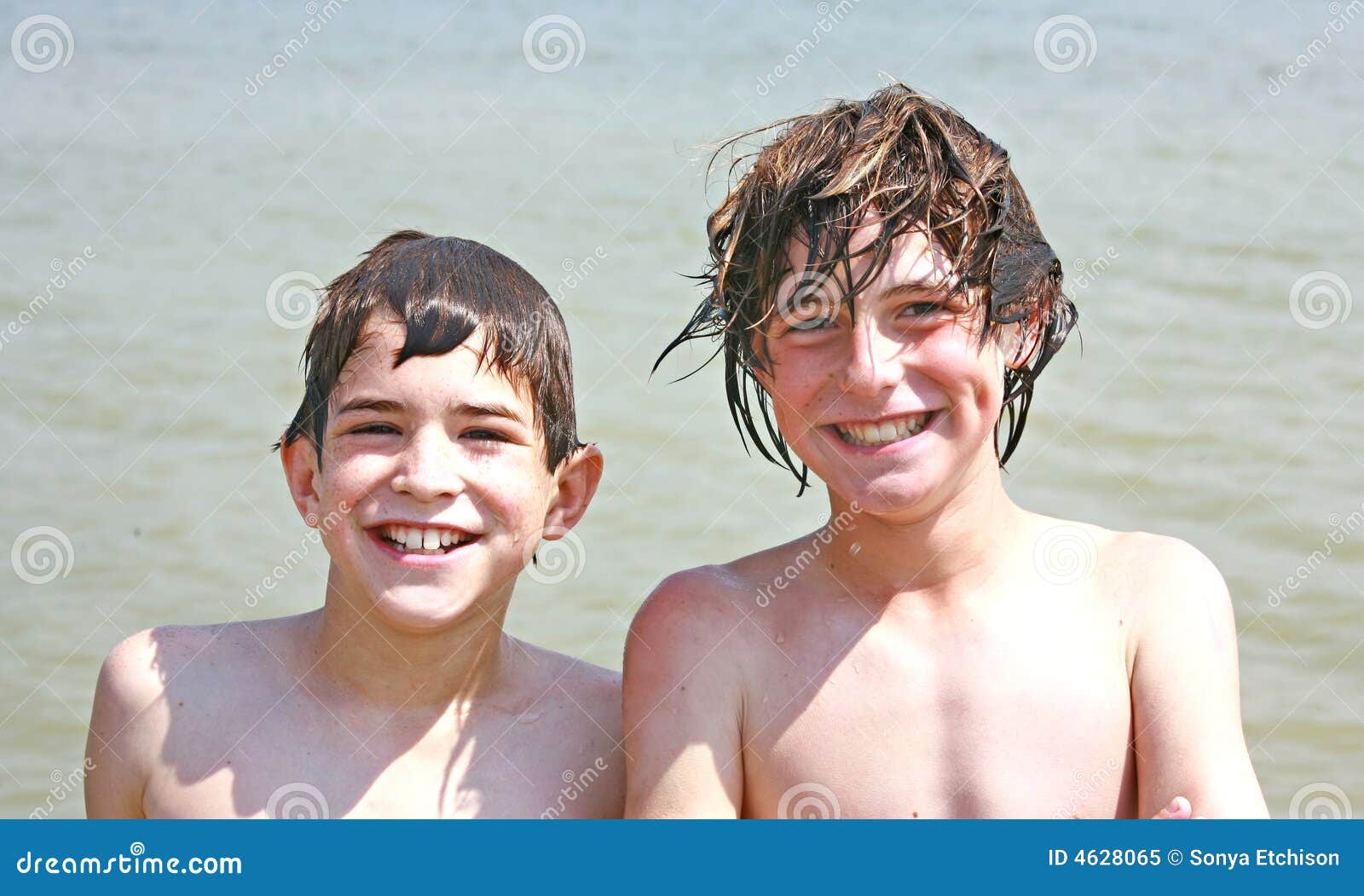 Friends Swimming stock image. Image of kids, cute, horizontal - 4628065