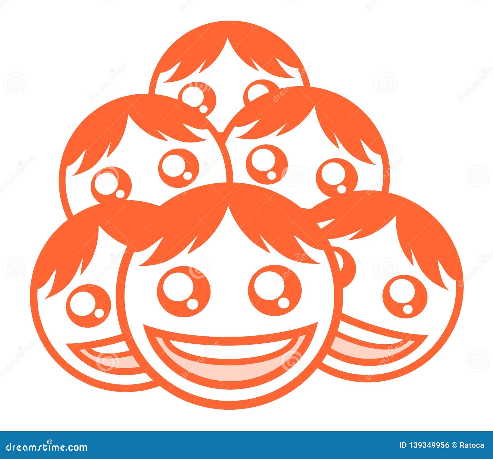 Friends symbol stock vector. Illustration of head, icon - 139349956