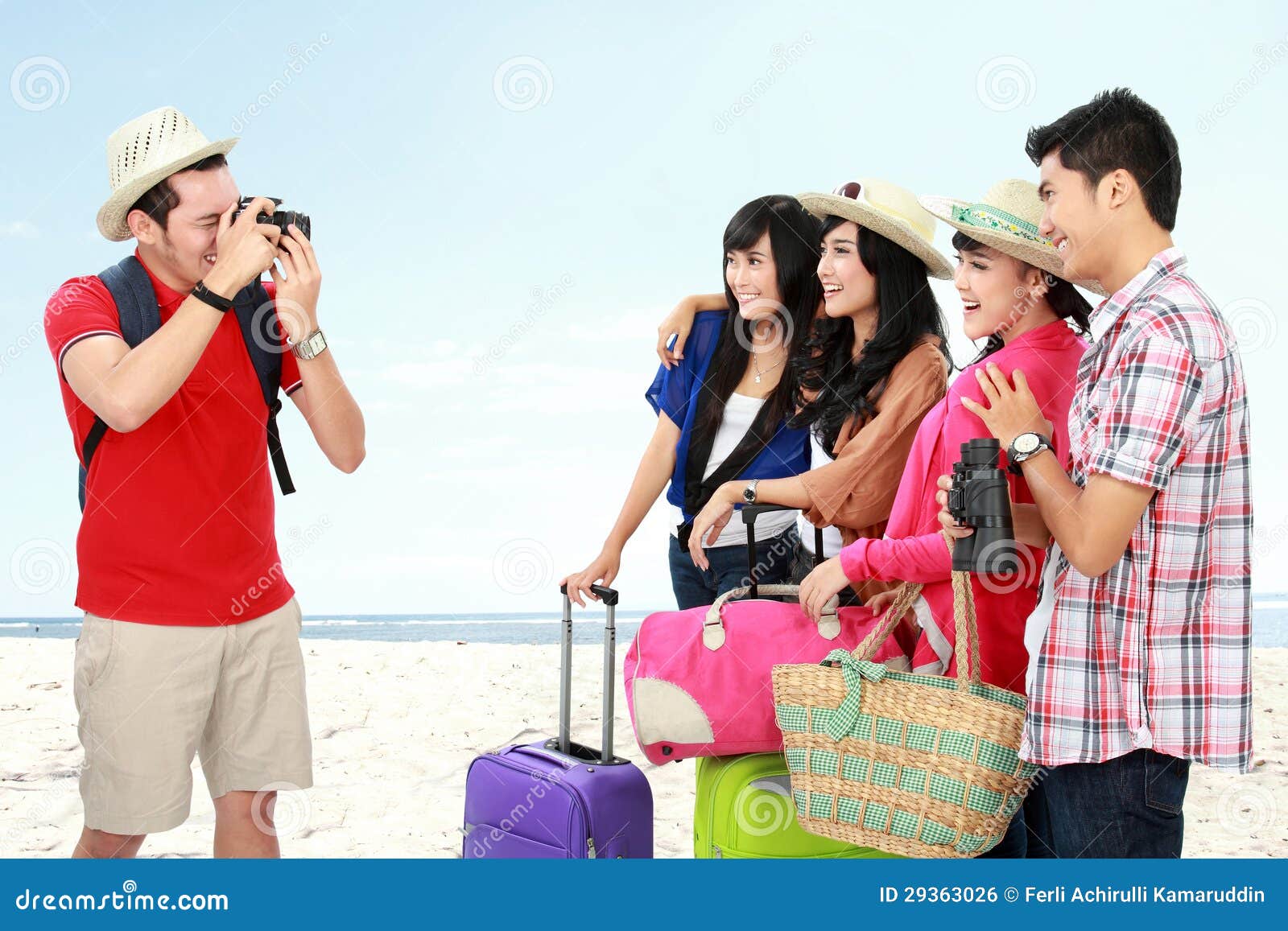 Friends Taking pictures stock photo. Image of handsome - 29363026