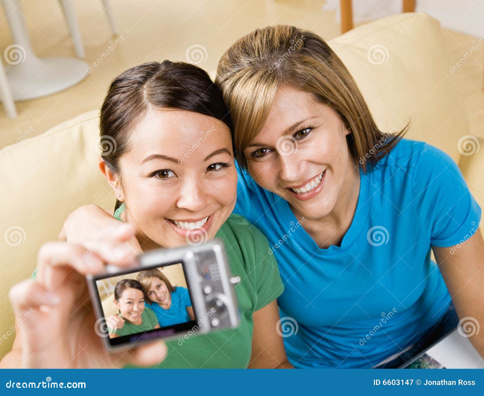 Friends Taking Self-portrait with Digital Camera Stock Image - Image of ...