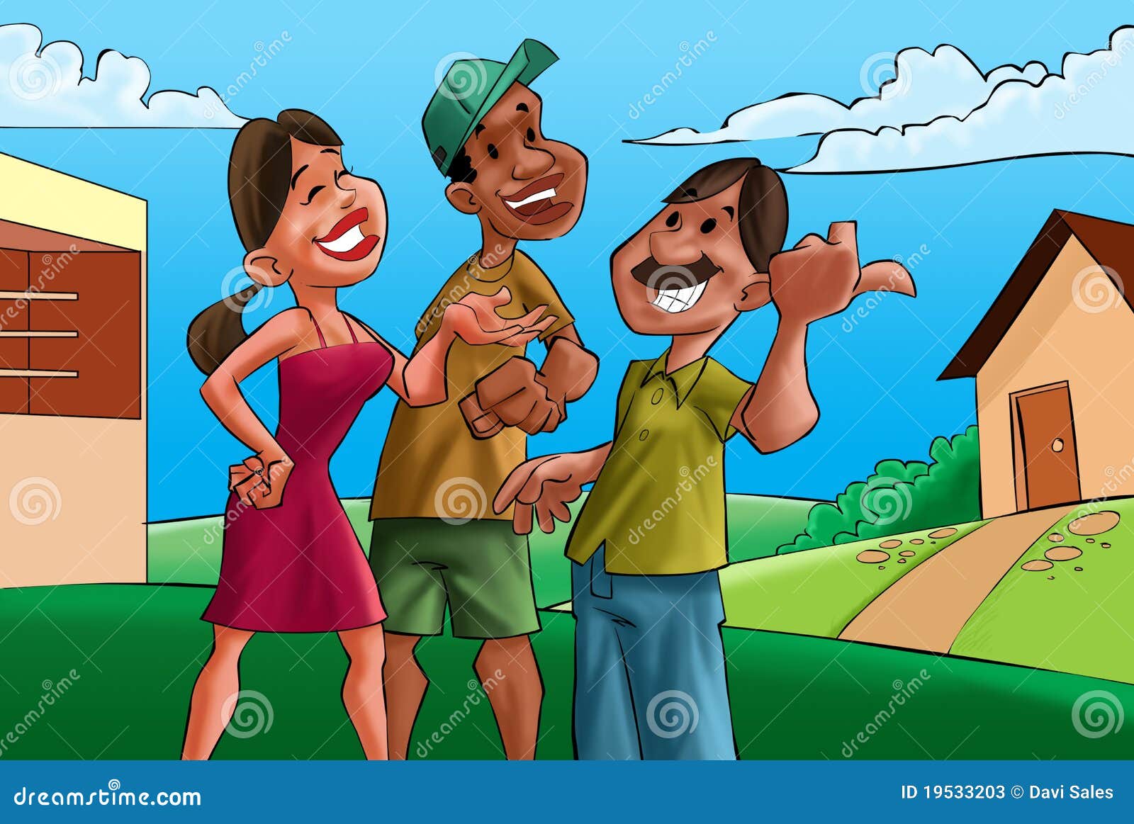 Friends talking stock illustration. Illustration of house - 19533203